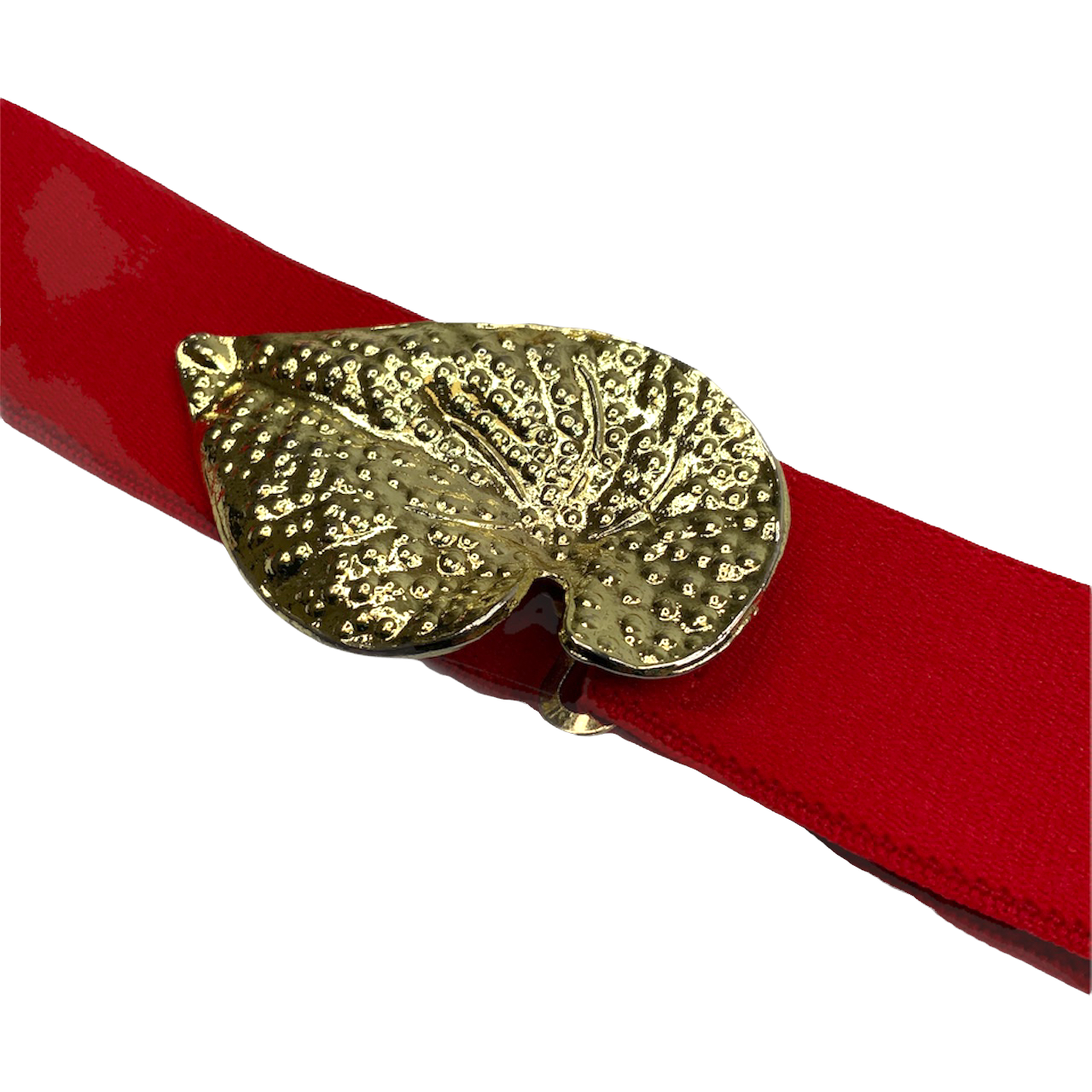 Vintage 80s/90s Red Nylon Belt Gold Tone Leaf Buckle | Shop THRILLING