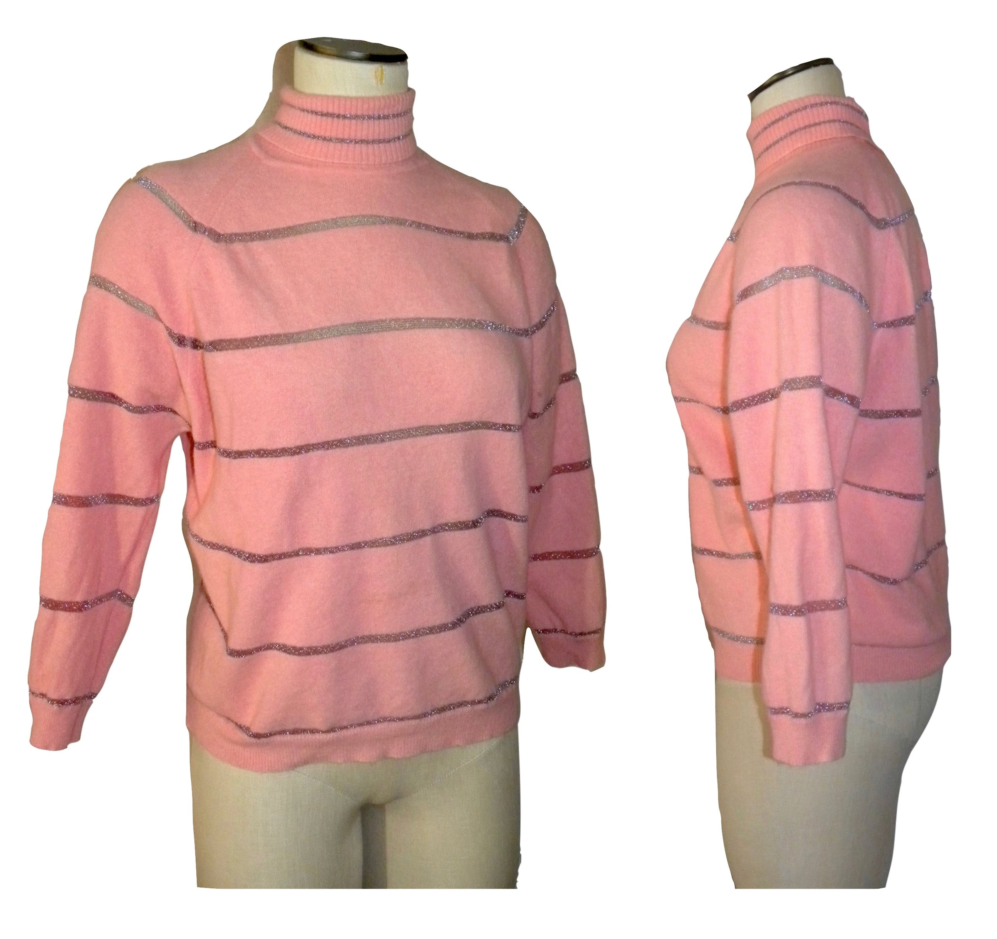 Vintage 50's/60's Coral Pink Angora Turtleneck Pin Up Sweater by ...