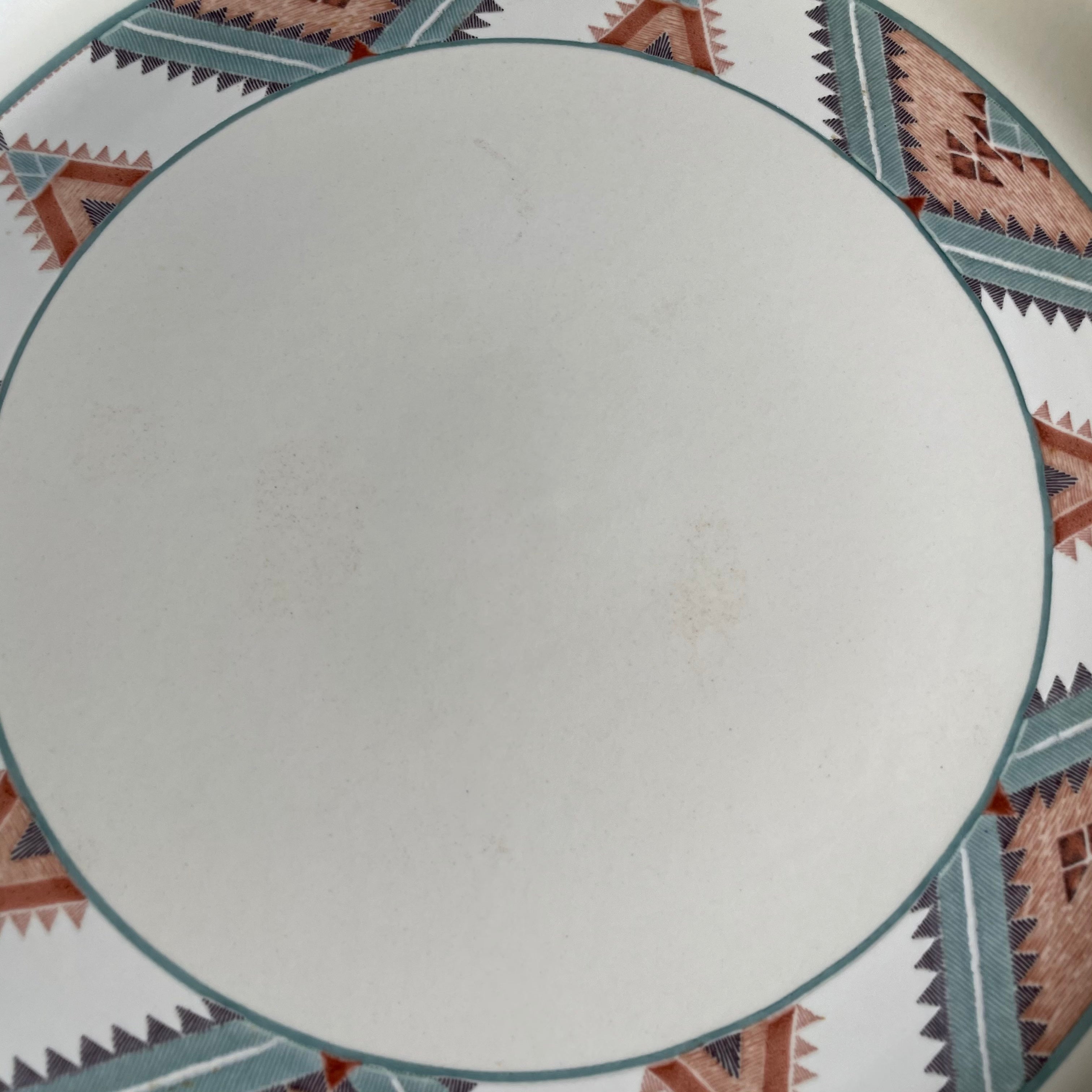 Vintage 80s/90s Santa Fe Southwestern Pastel Pattern Serving Plate By ...