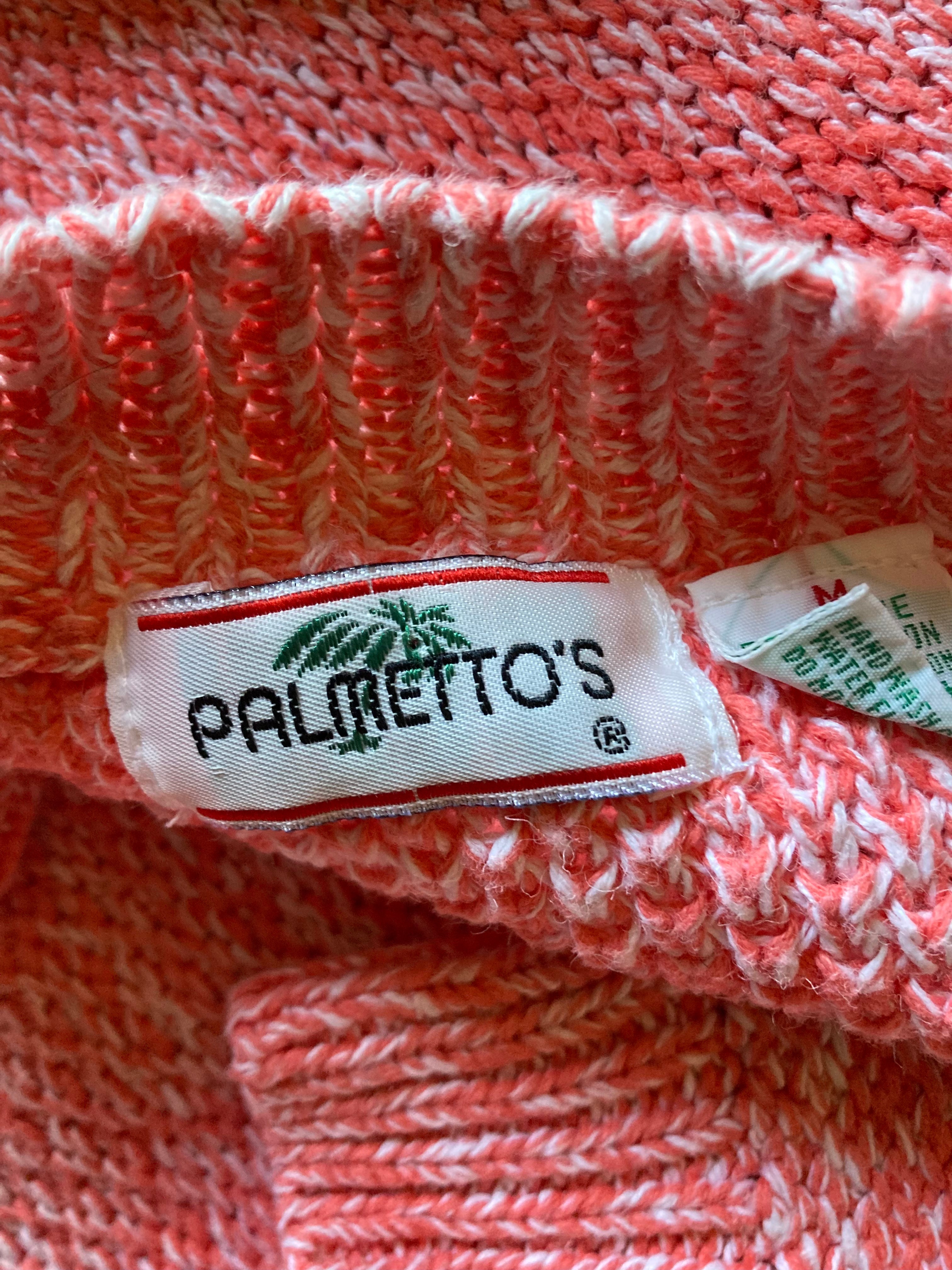 Vintage 80s Coral And White Cotton/ramie Sweater By Palmetto's | Shop ...