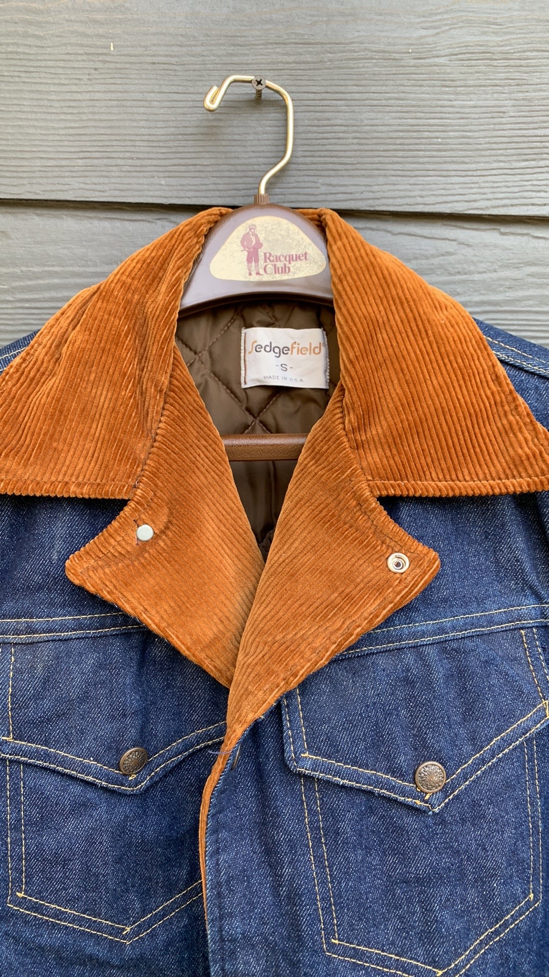 Vintage 70s/80s Lined Denim Jacket With Corduroy Collar By Sedgefield ...