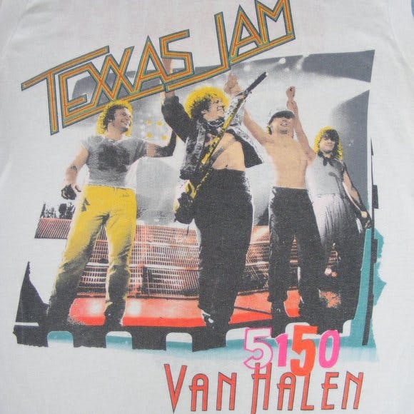 Vintage 80's Texxas Jam and Van Halen Sleeveless Band T-shirt | Shop ...