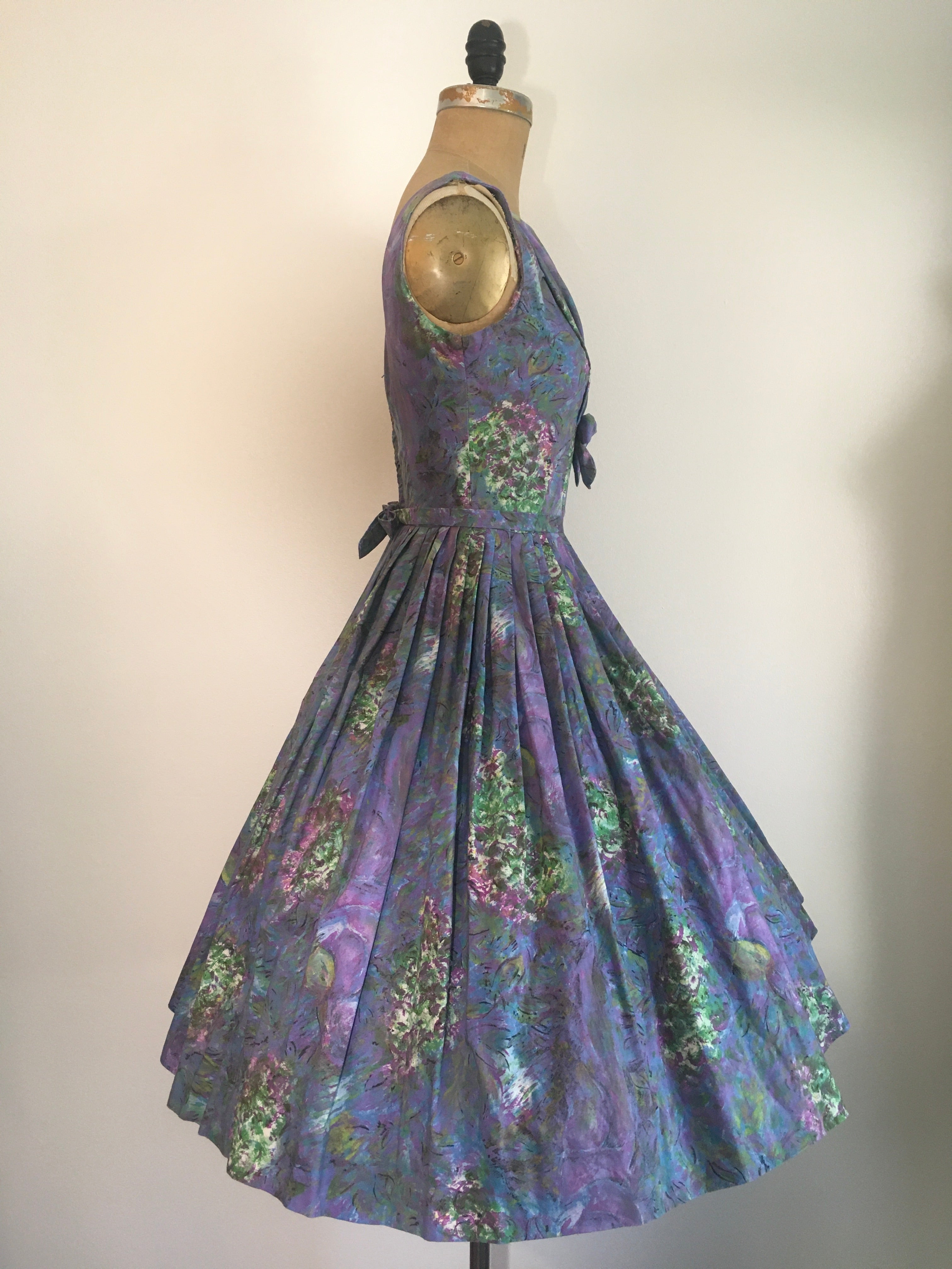 Vintage 50s Marc Chagall Fuller Fabric Novelty Print Dress By Baradocco ...