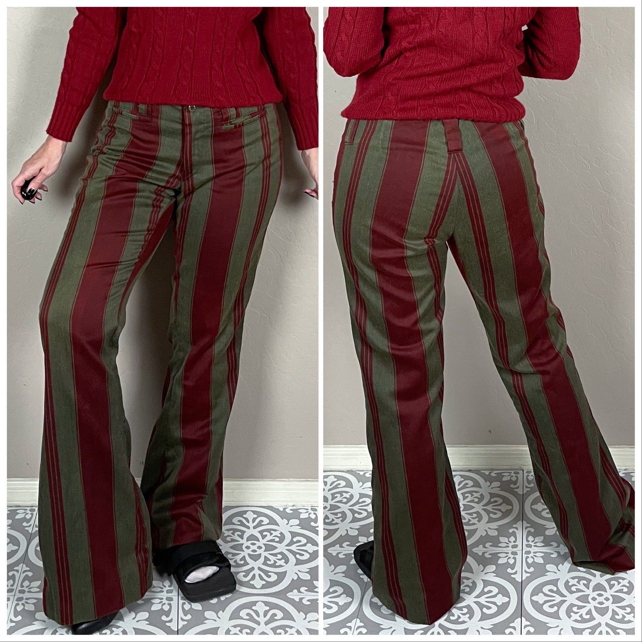 Vintage 70s Striped Hip Hugger Bell Bottoms | Shop THRILLING