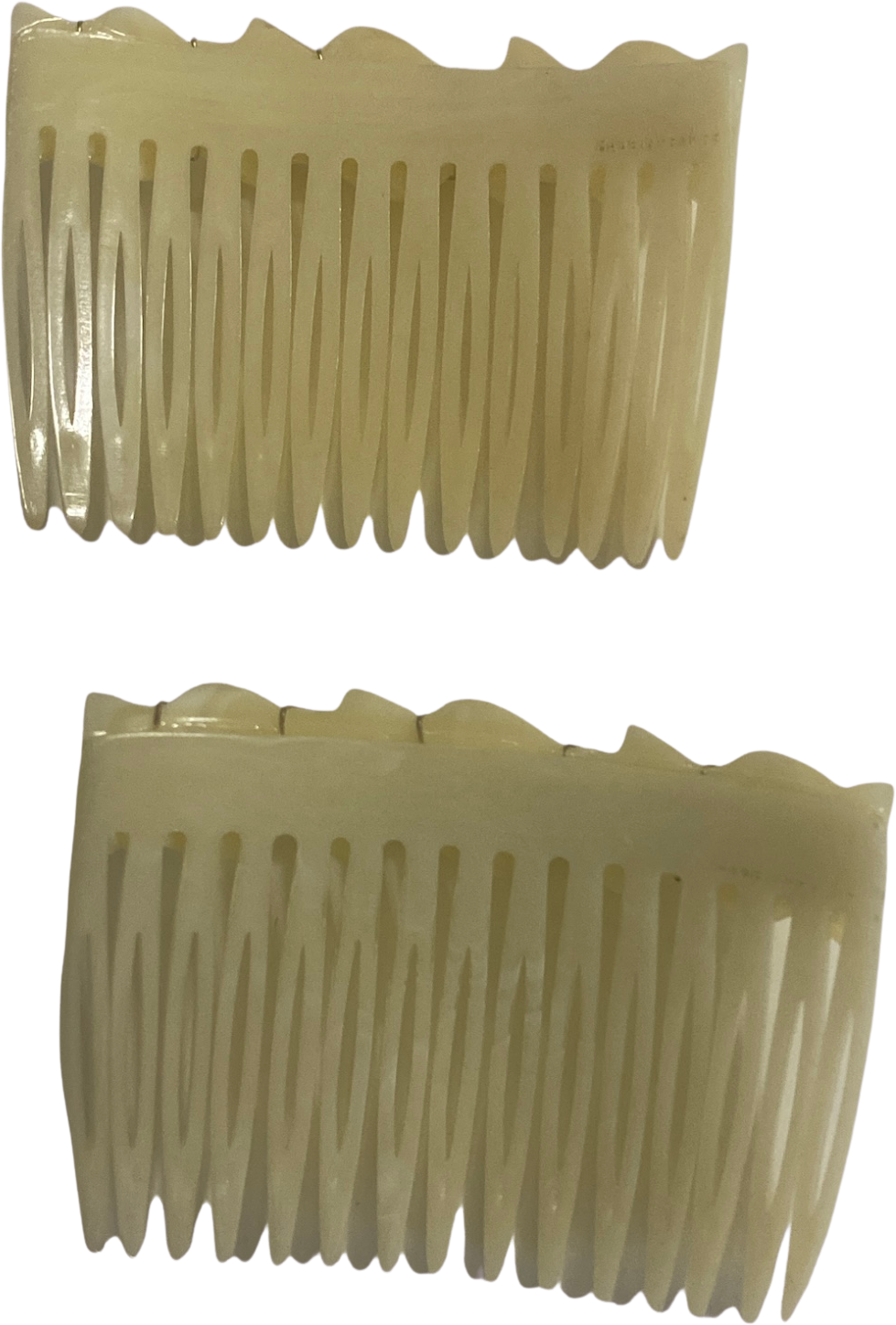 Vintage 70s/80s French Hair Combs In Cream With Gold Detail | Shop ...