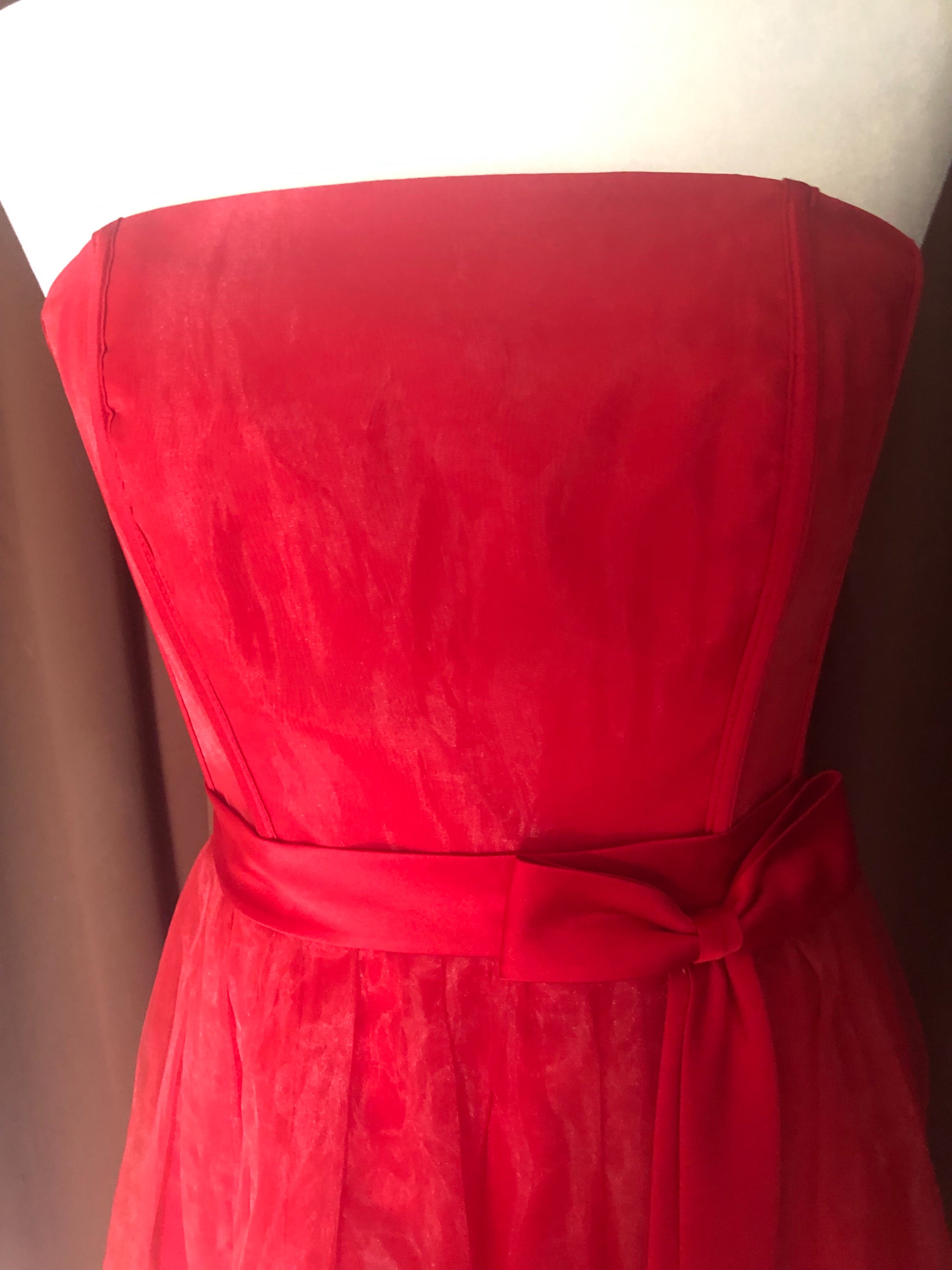 Vintage Red Strapless A-Line Dress by Alfred Angelo | Shop THRILLING