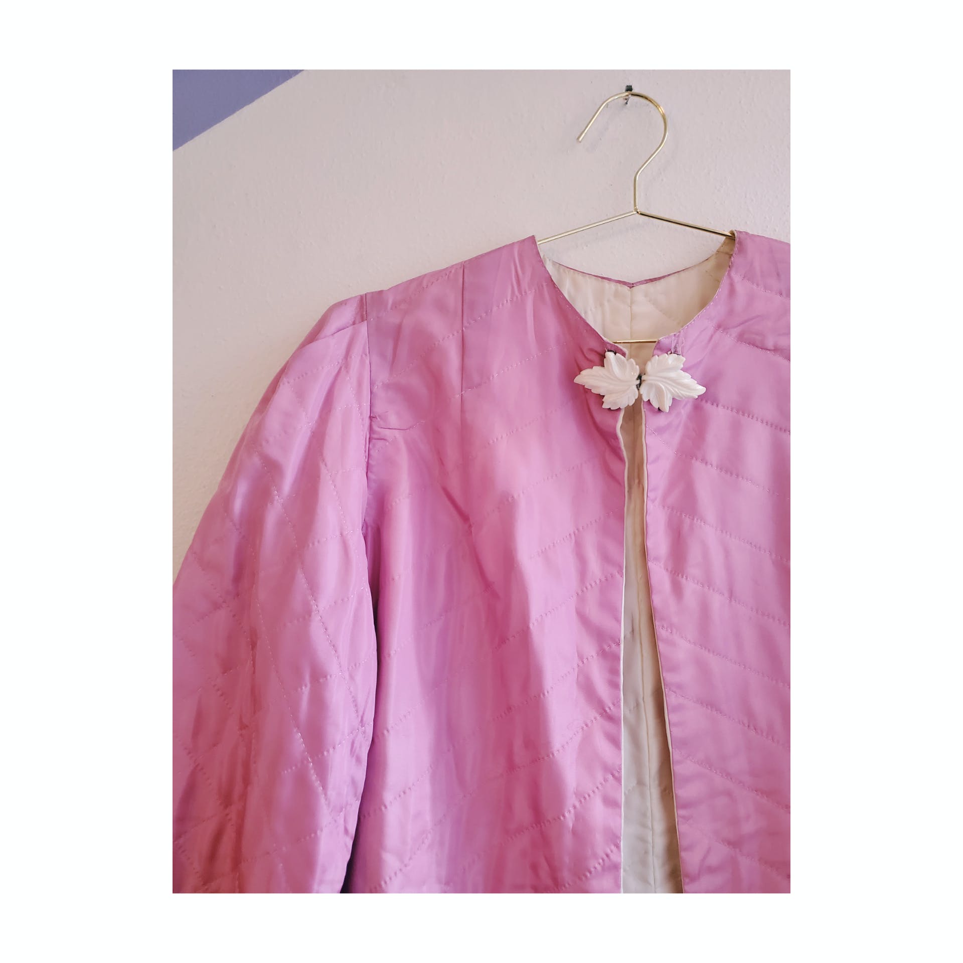Vintage 40's Pink and Ivory Hand Quilted Jacket | Shop THRILLING