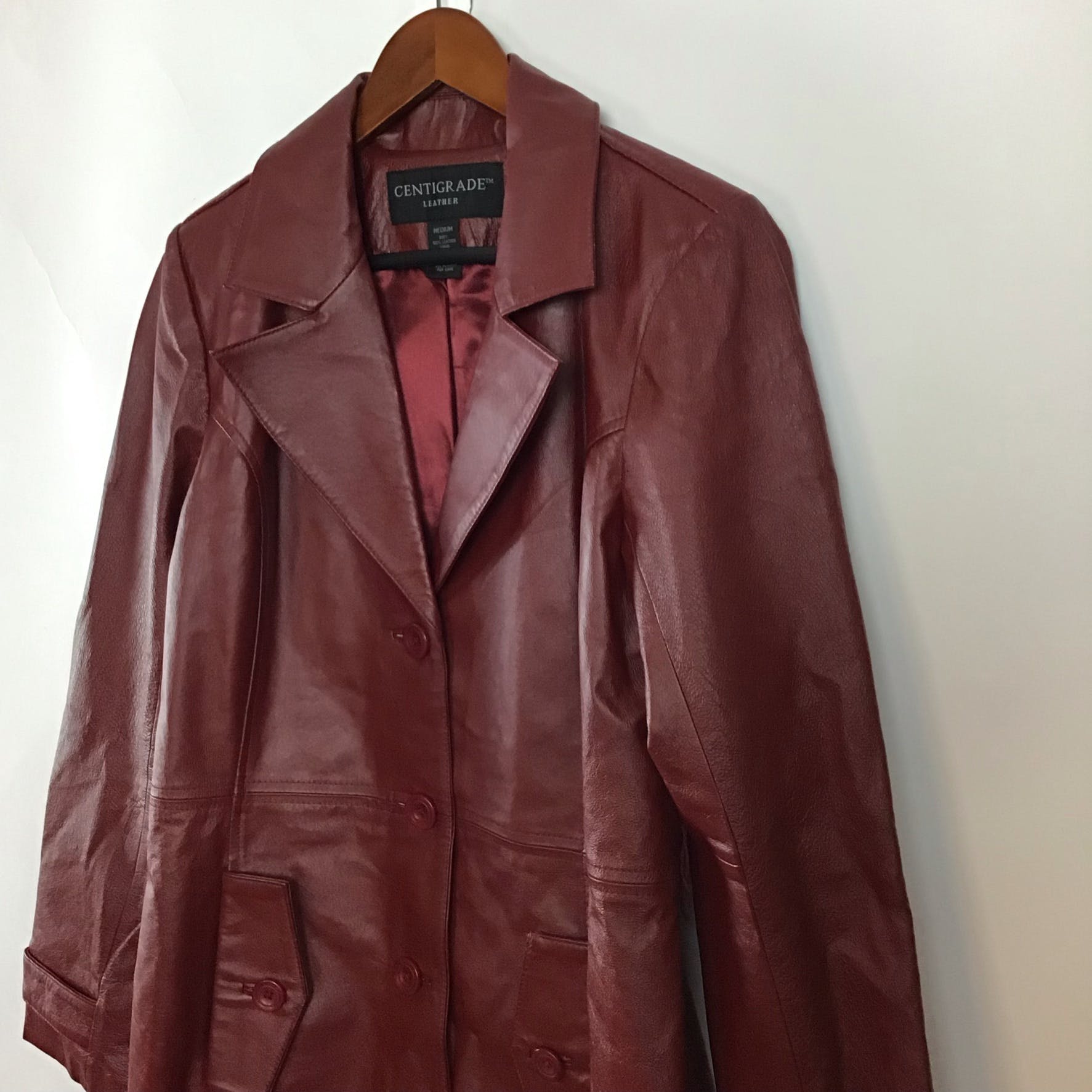 Vintage Red Leather Coat by Centigrade | Shop THRILLING