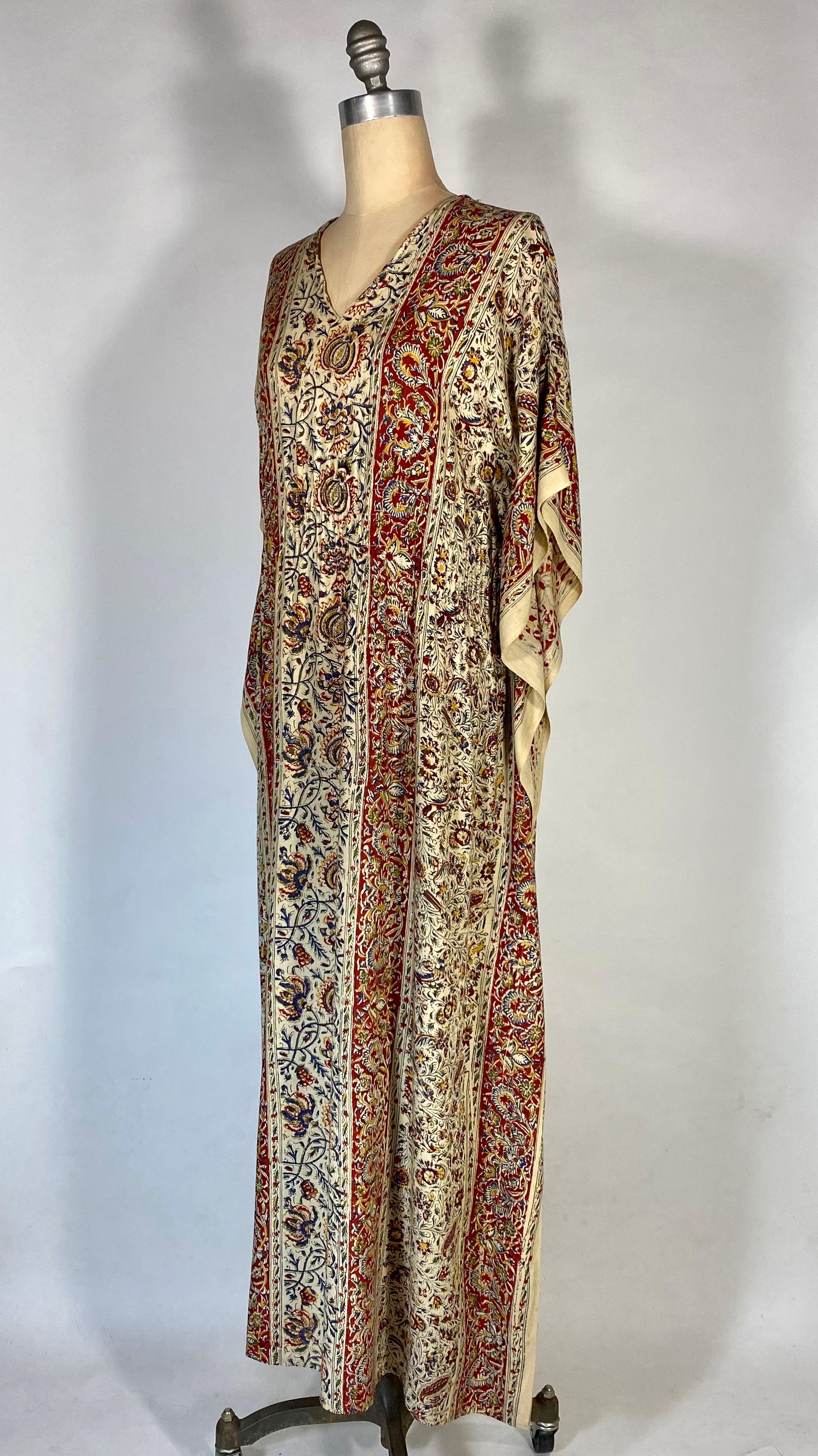 Vintage 60s/70s Soft Cotton Block Print Traditional Kaftan/caftan ...