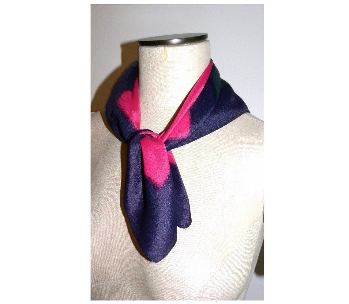 Vintage 60's/70's Mod Silk Scarf Colorblock Squares | Shop THRILLING