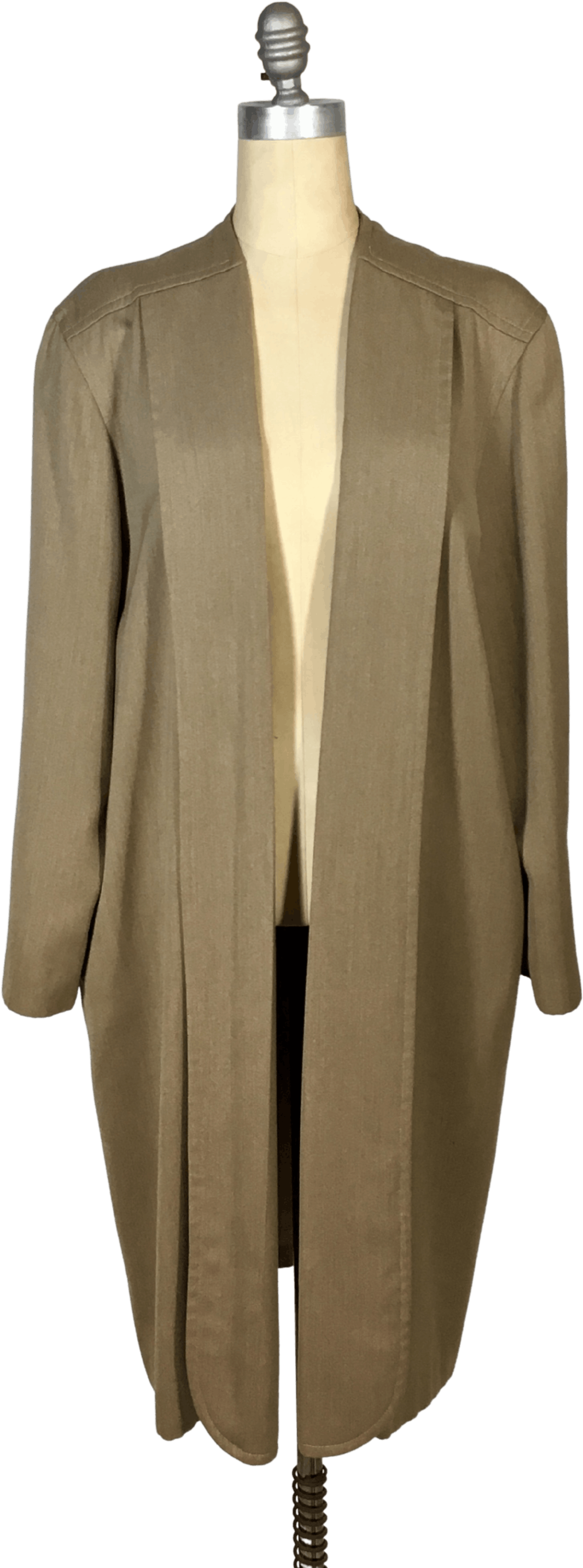 Vintage 90's Crisp Tan Duster Coat by Oleg Cassini | Shop THRILLING