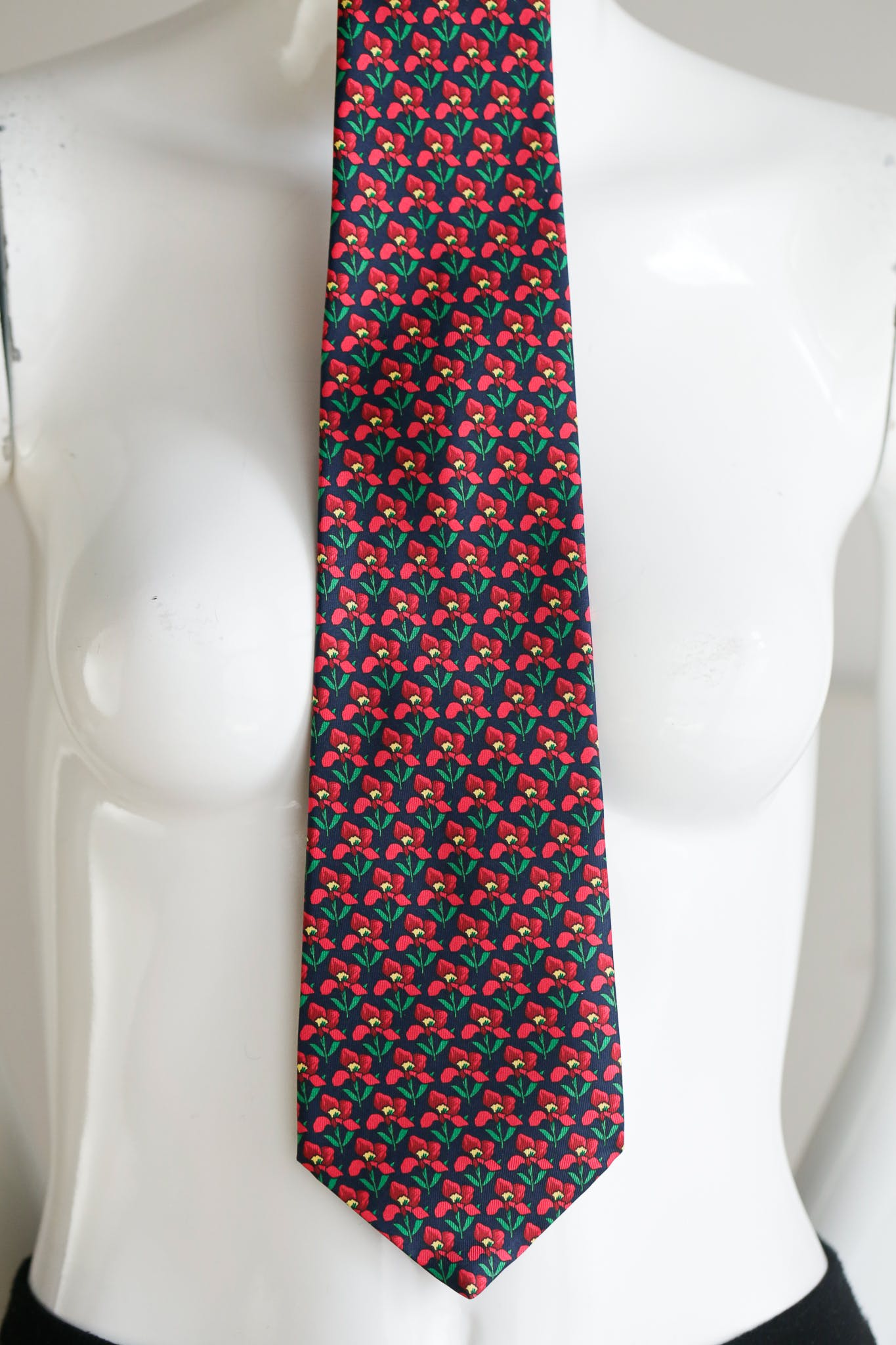 Vintage Micro Floral Poppy Tiny Red Flowers Print Silk Men's Tie by ...