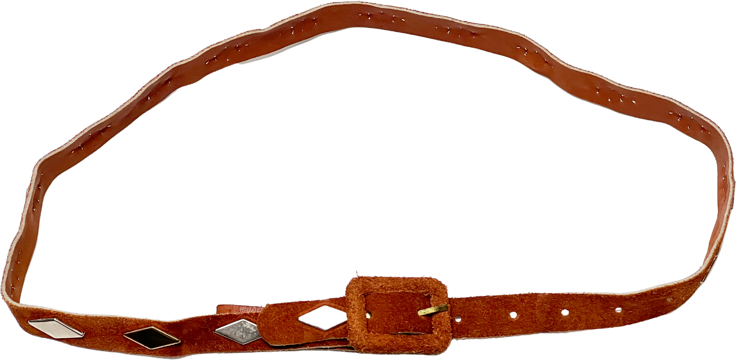 Vintage 70s Retro Genuine Suede Two Tone Metal Fashion Belt | Shop ...