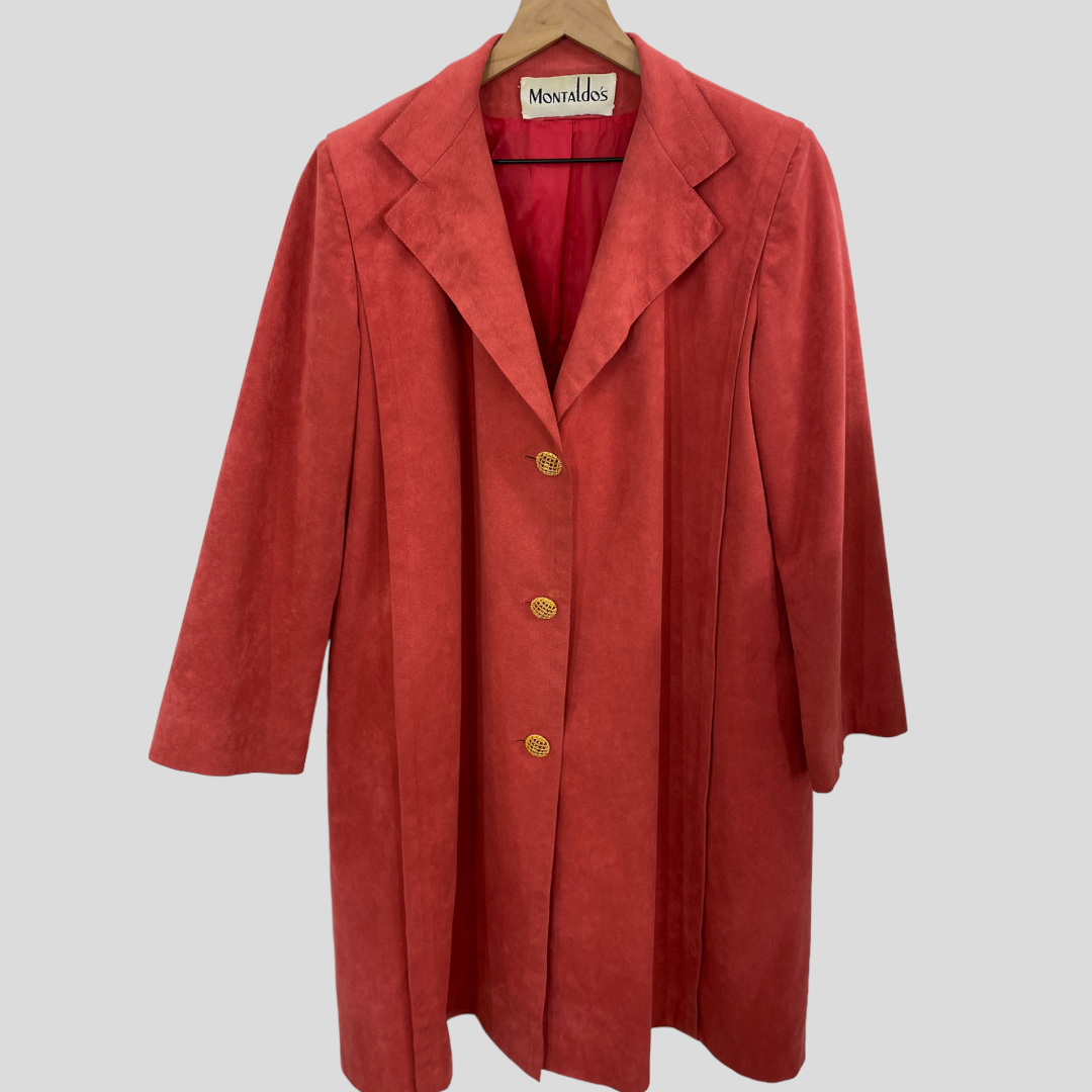 Vintage 70s/80s Pink Ultra Suede Fabric Gold Cage Button Jacket By Roth ...