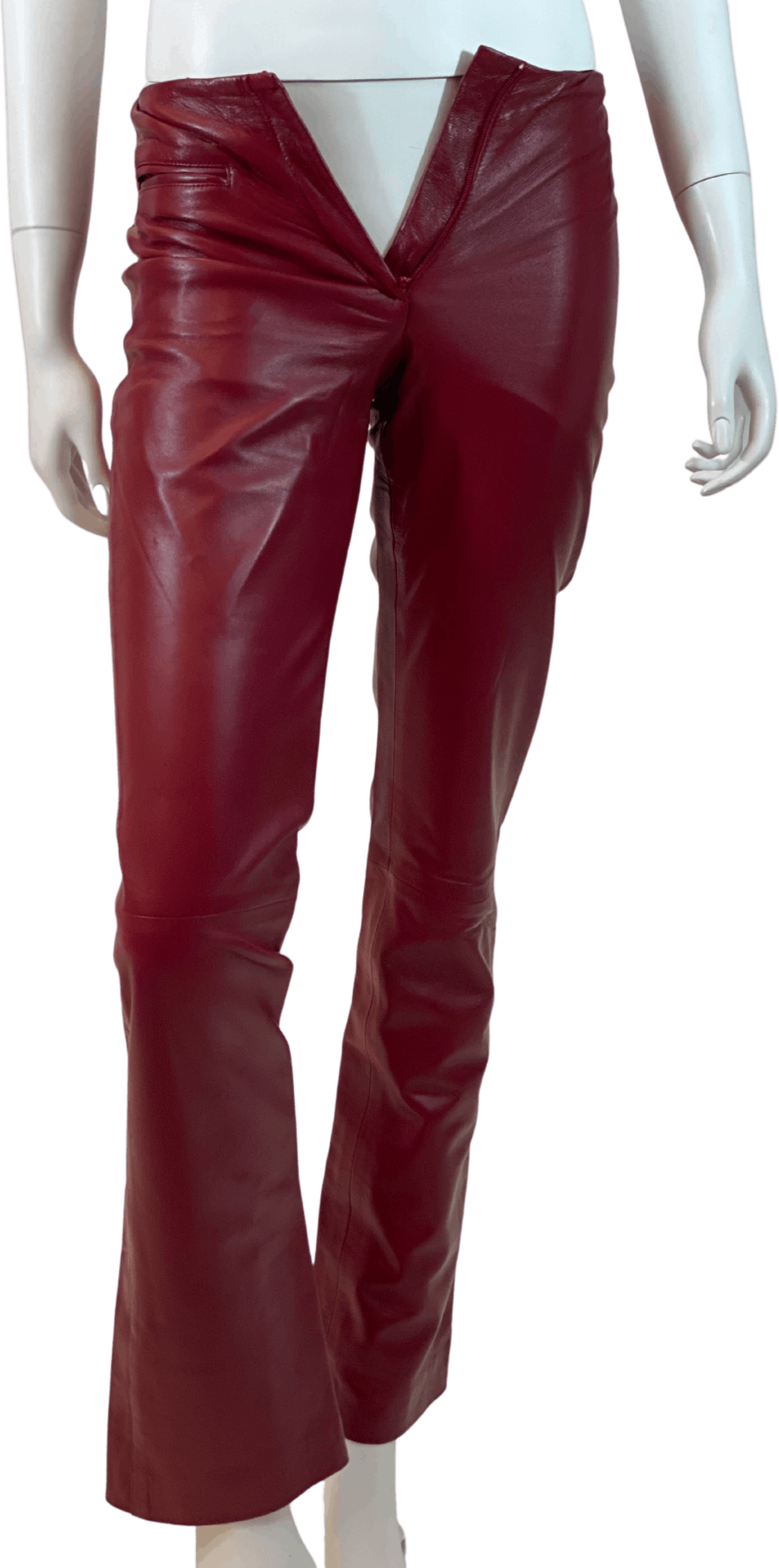 Vintage Dark Red Leather Pants by Variazioni | Shop THRILLING