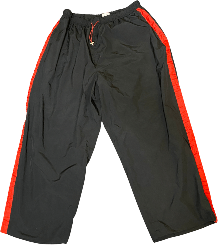 Vintage 90's Red and Black Wide Leg Joggers with Stripes | Shop THRILLING