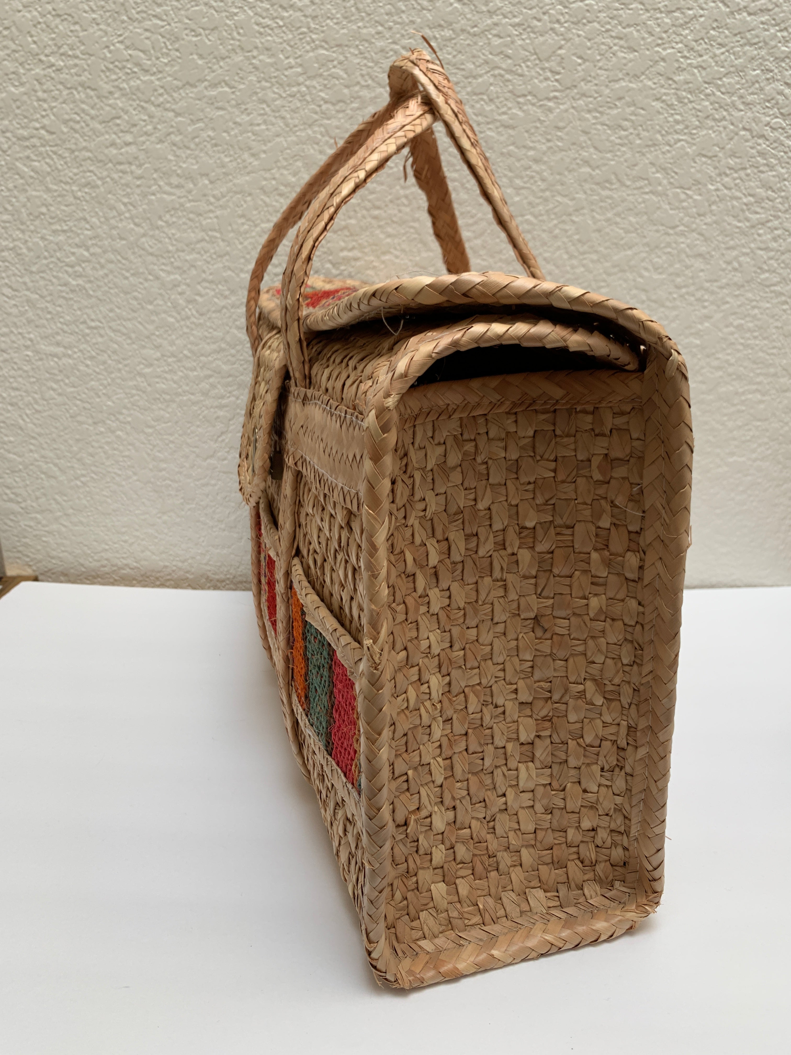 70s Vintage Straw Basket Beach Bag | Shop THRILLING