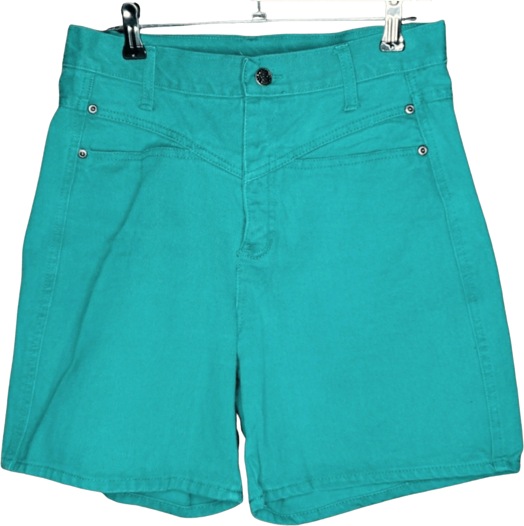 Vintage Green Color Denim High Waisted Shorts by Goodfellows | Shop ...