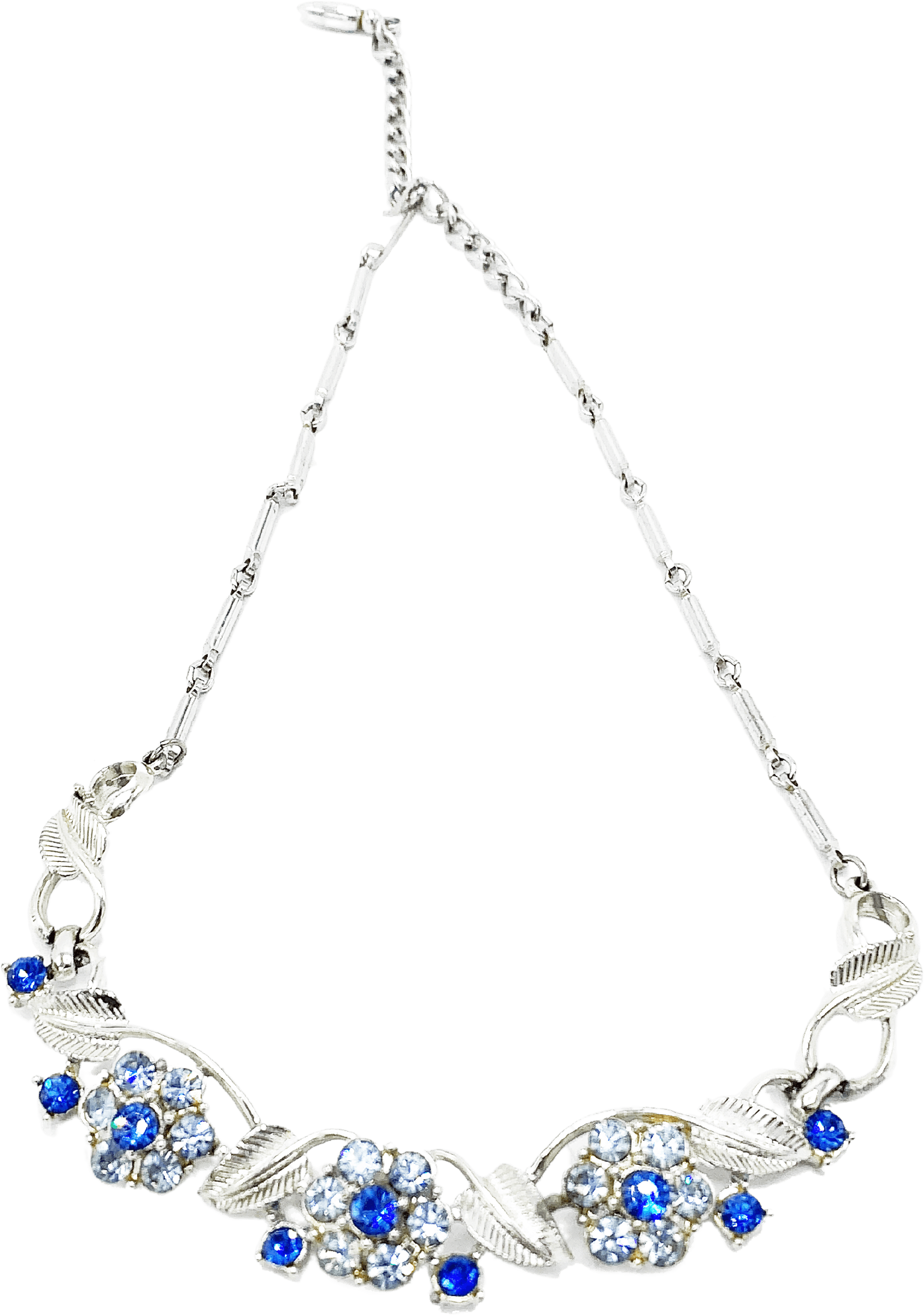 Vintage 60’s Mid-Century Floral Blue Rhinestone Choker | Shop THRILLING
