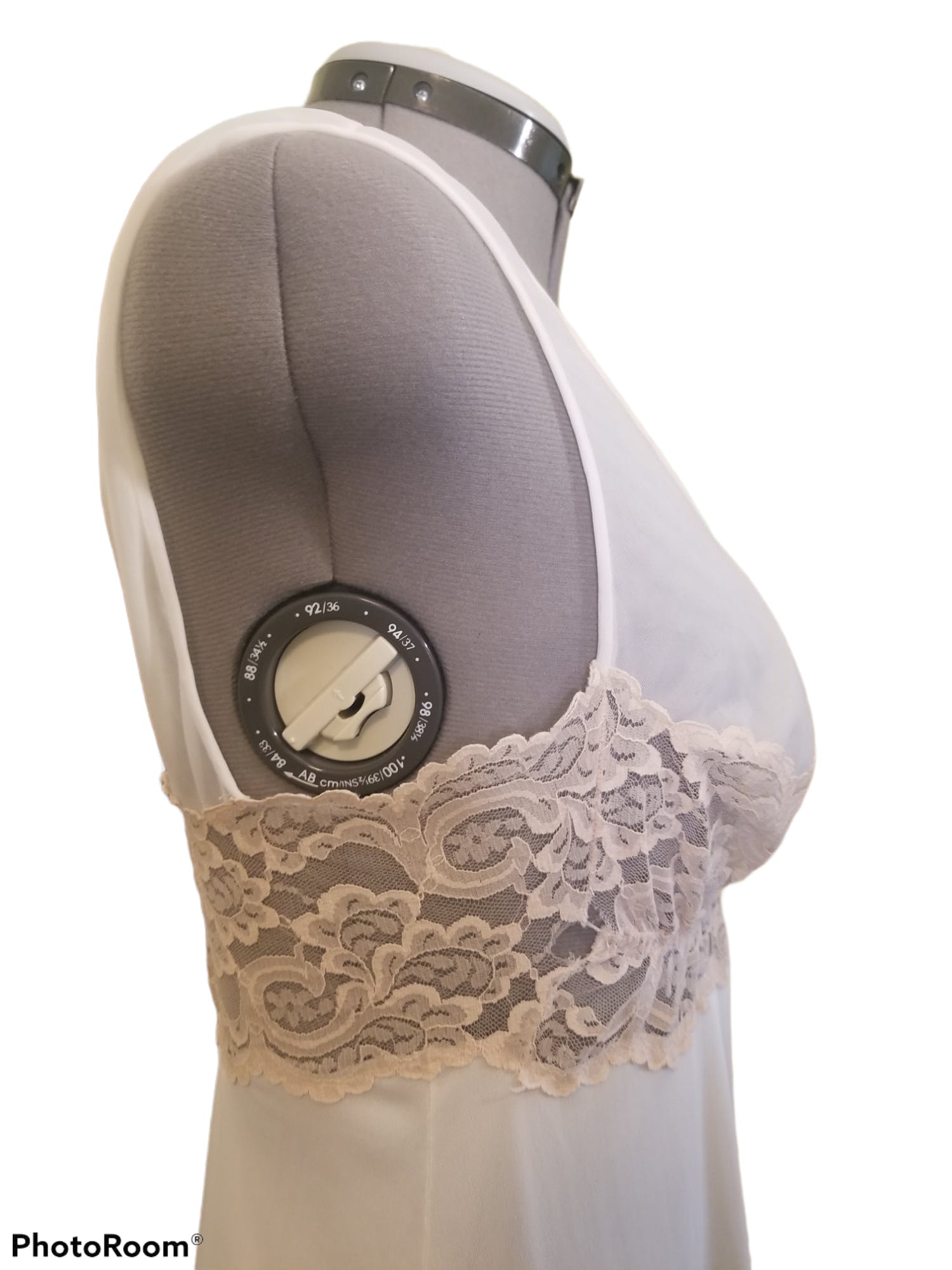 Vintage 60's Long White Negligee Nightgown with Lace Trim by Glydons ...