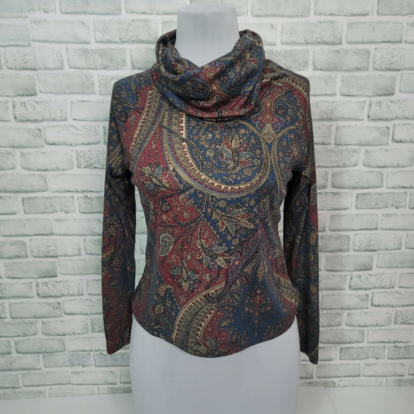 Vintage 80’s Boho Mandala Pattern Turtleneck Sweater Top by Koos | Shop ...