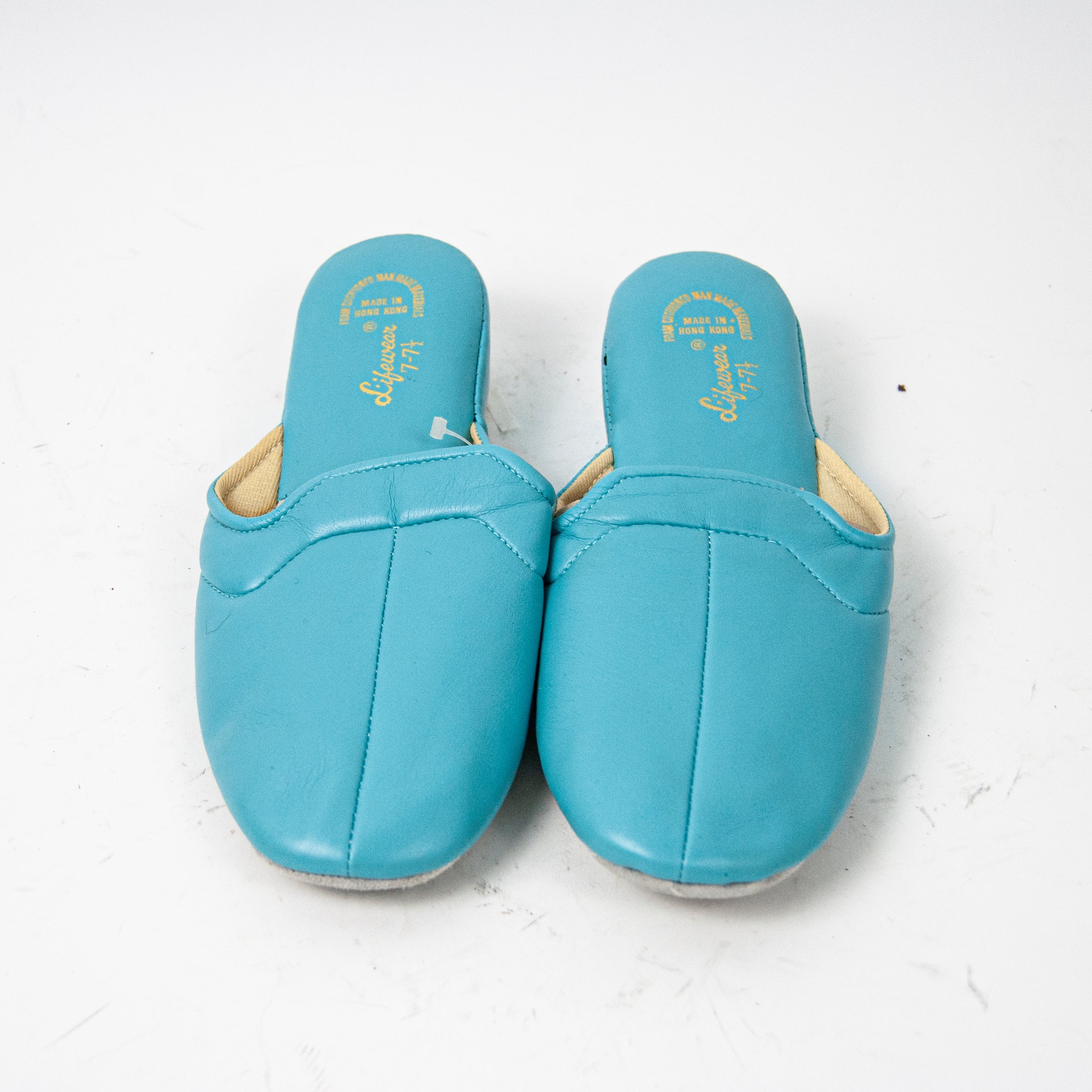Vintage 50s/60s Baby Blue Vinyl And Leather House Slippers By Lifewear ...