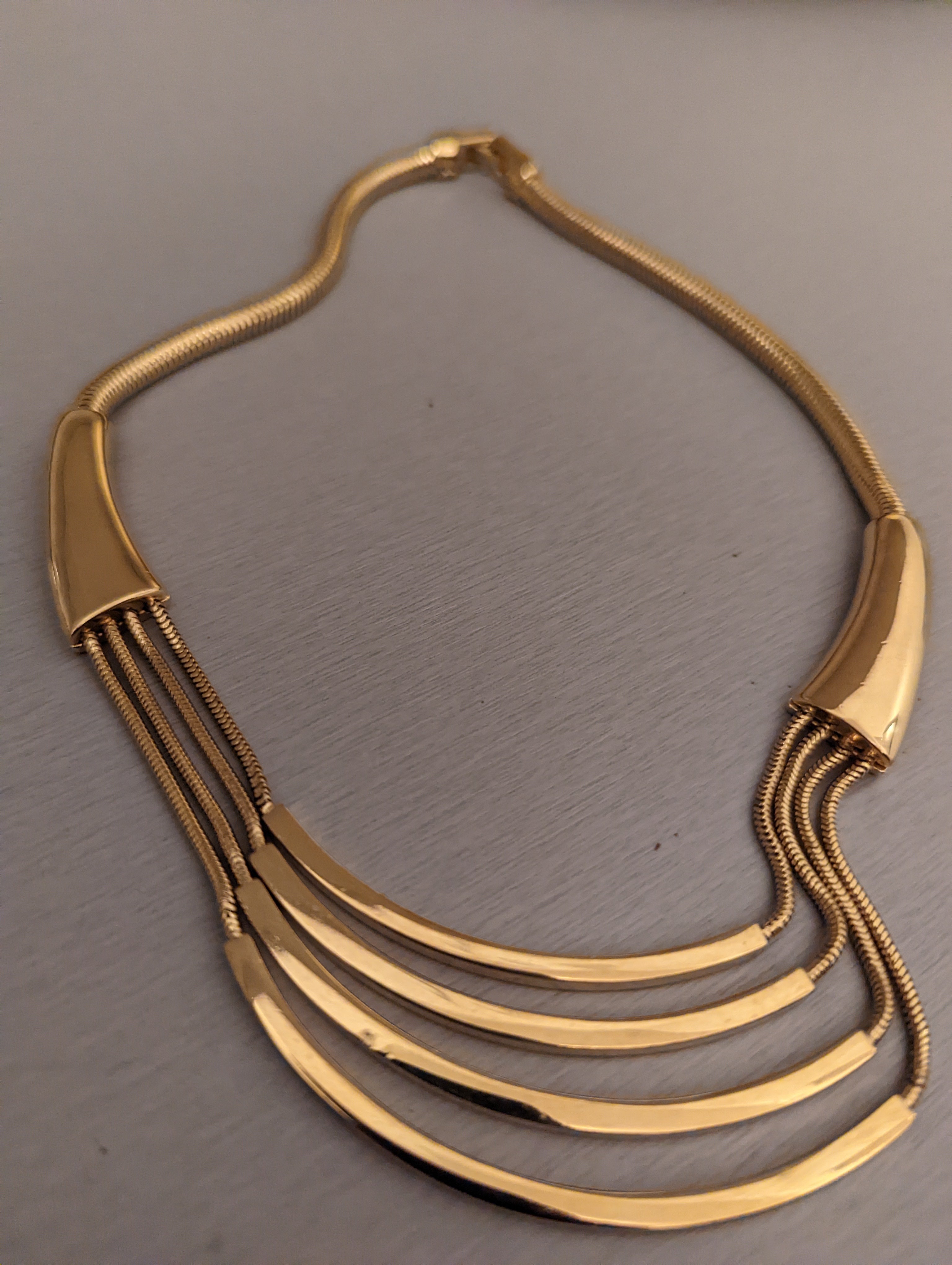 Vintage 70s Gold Multiple Layer Chain Necklace By Monet | Shop THRILLING