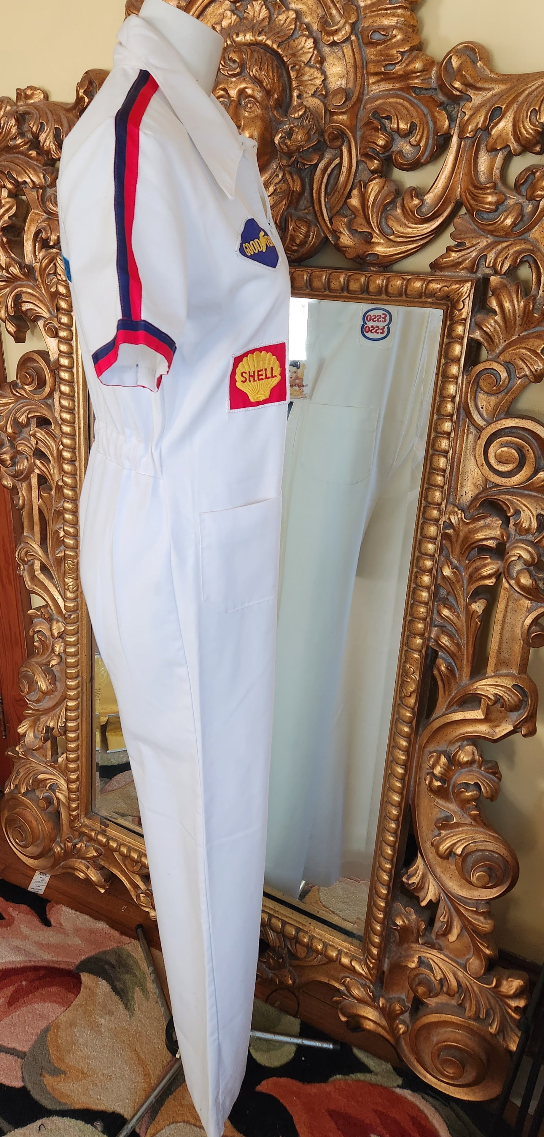 Vintage 70s White Racer Jumpsuit With Gasoline Patches By Exxon | Shop ...