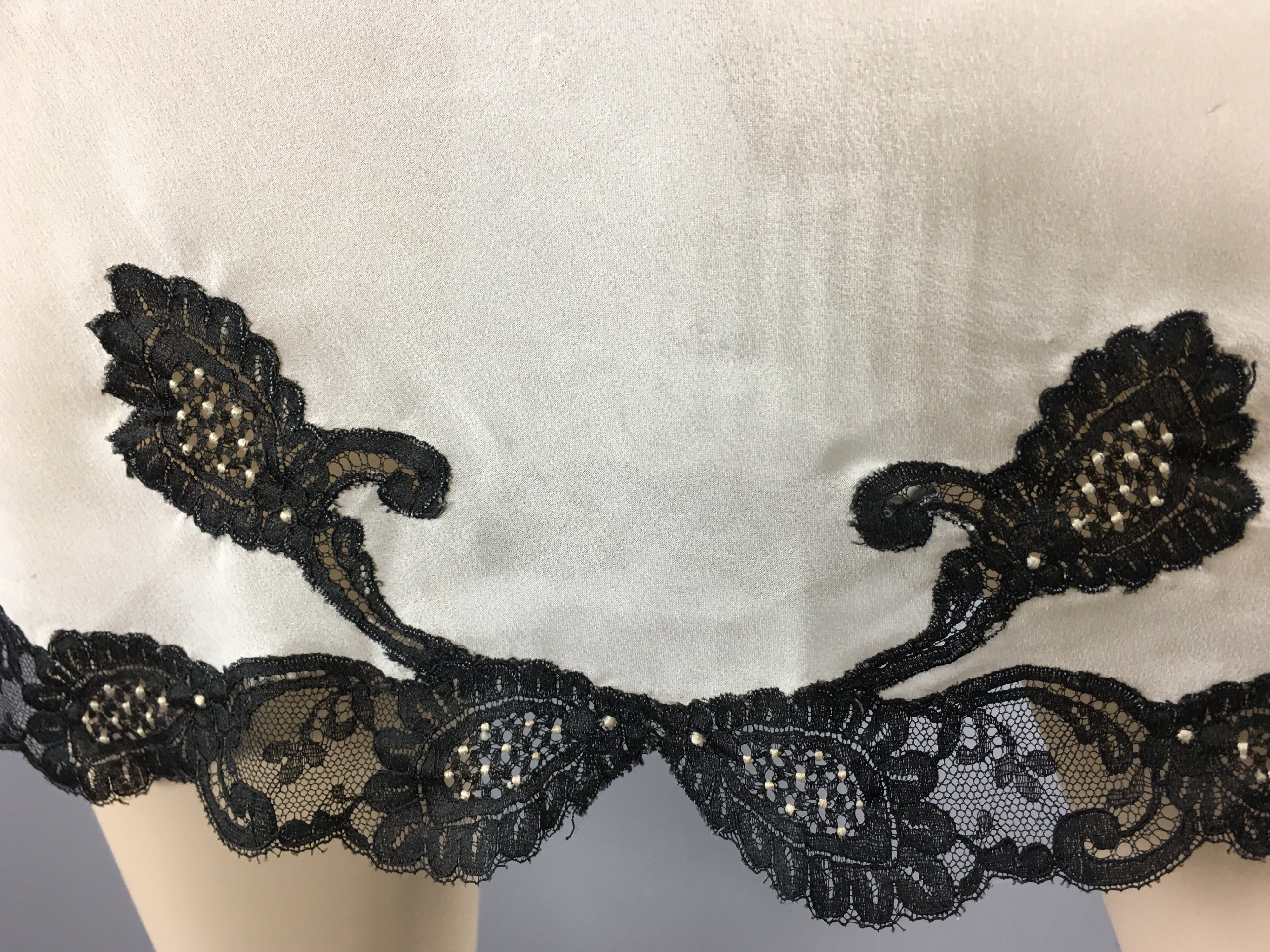 Vintage 60s/70s Gray And Black Lace Half Short Slip By Saks Fifth ...