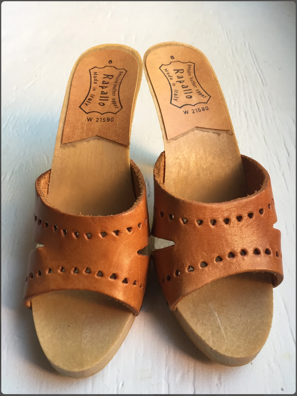 Vintage 70s/80s Rapallo Leather Sandals / Mules / Heels By Rapallo ...