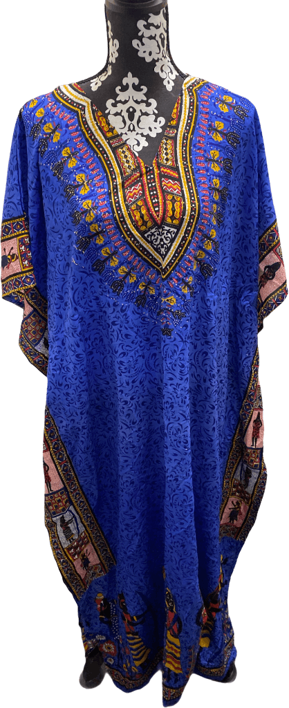 Vintage 80's Blue and Colorful Printed Mumu by Metropolitan | Shop ...