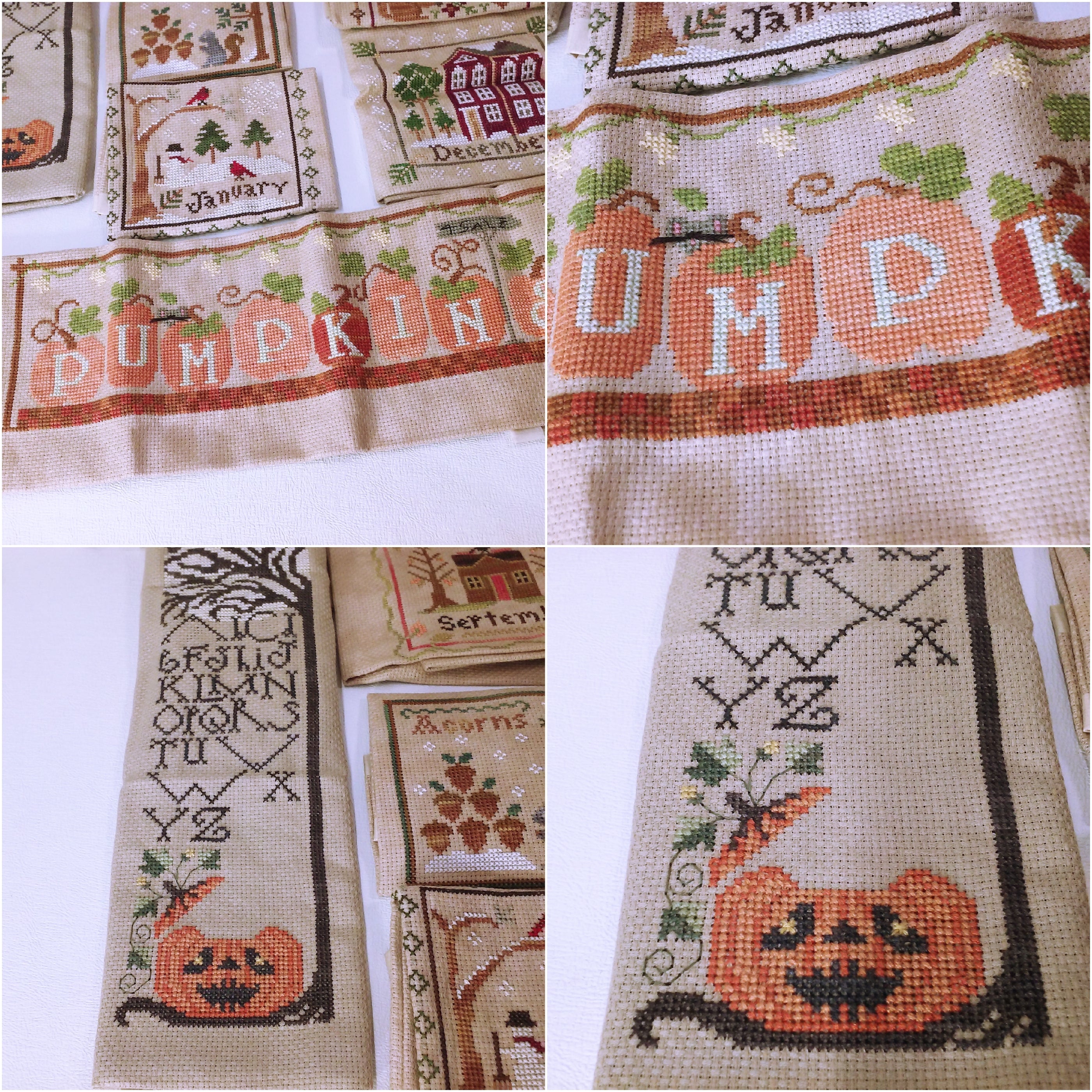 Vintage 80s Mix Lot Of 10 Seasonal Kitsch Needlework Samplers | Shop ...