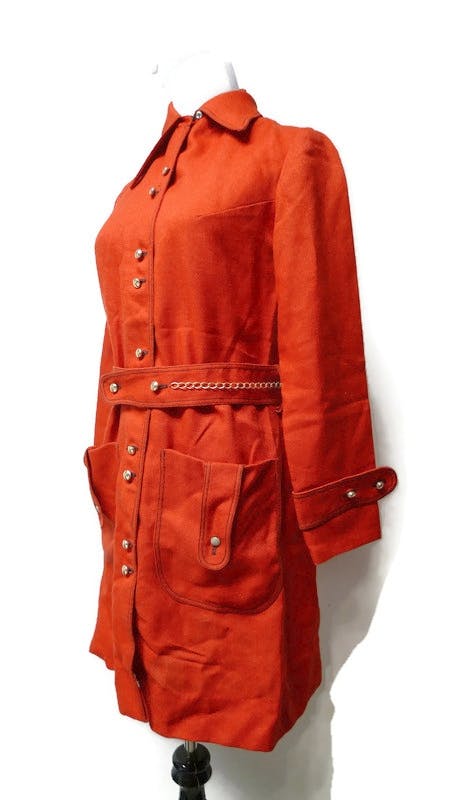 Vintage 60's Red Light Trench Coat by Gigi Creations | Shop THRILLING