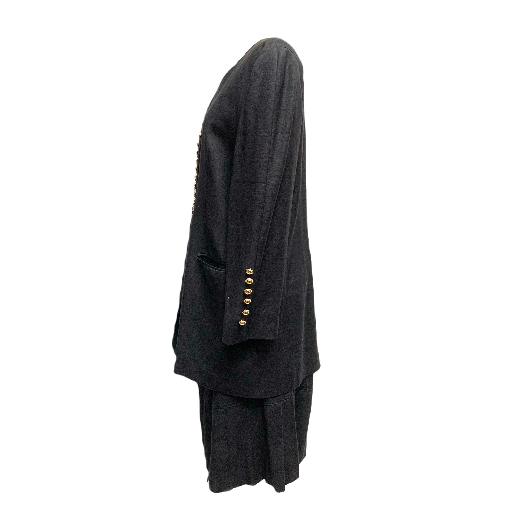 Vintage 90’s Longline Black Skirt Power Suit Set by George Simonton ...