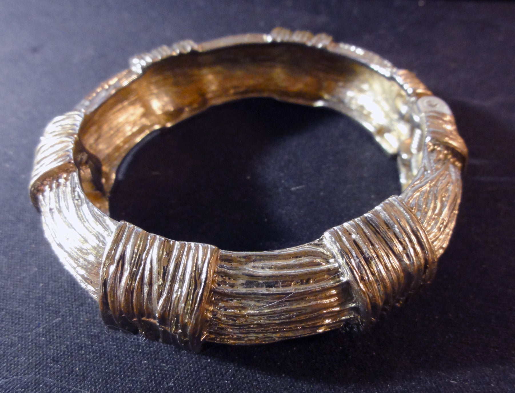 80s Vintage Hinged Chunky Bangle Bracelet Silver Tone | Shop THRILLING