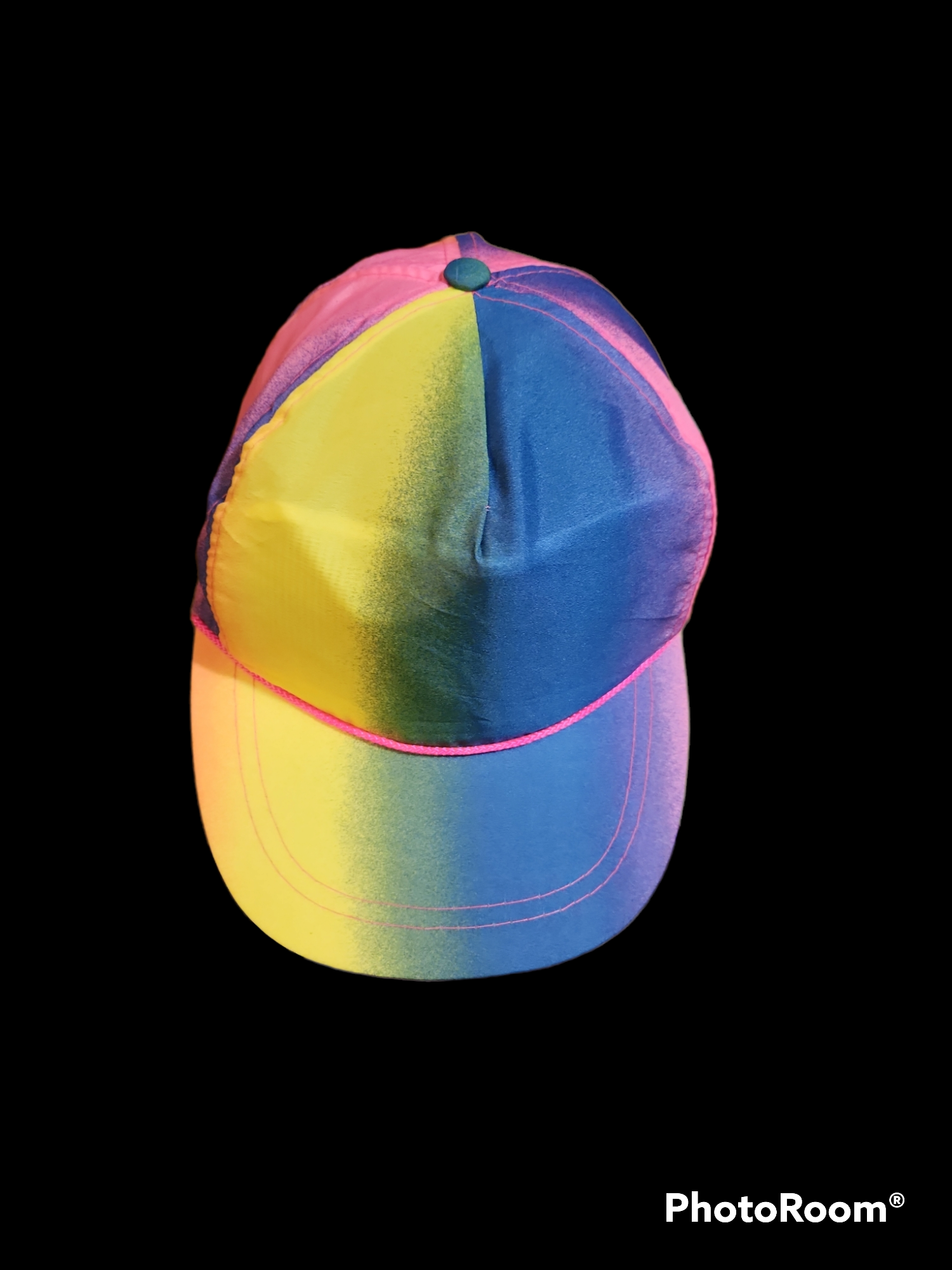 Vintage 80s/90s Neon Multicolored Rainbow Snapback Baseball Hat By Utm ...