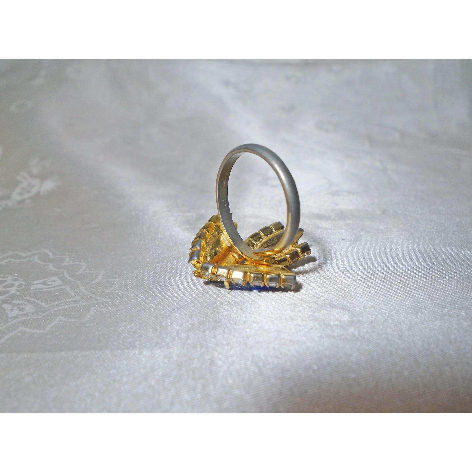 Vintage 70s/80s Odd Blue Rhinestone Dinner Ring Is Adjustable | Shop ...