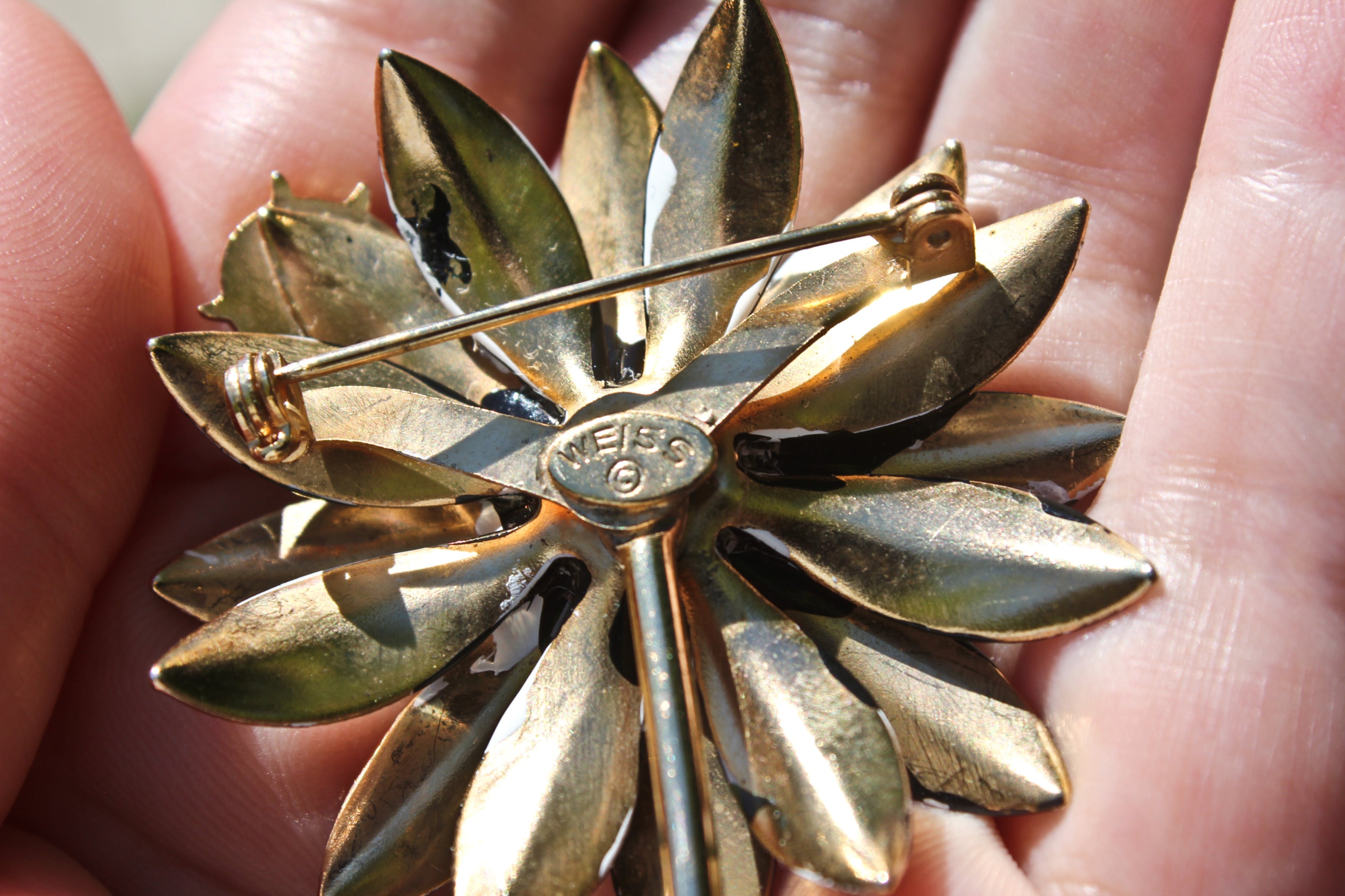 Vintage 50's Black Enamel Floral Ladybug Pin by Weiss | Shop THRILLING