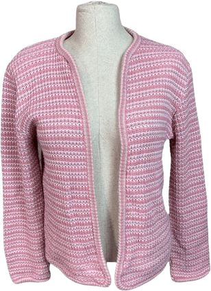 Vintage Adrianne Ross Pink Knitted Open Front Cardigan M by Adrianne ...