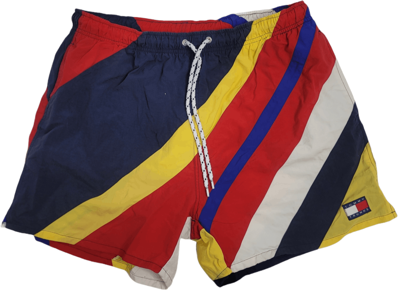 Vintage 90's Colorblock Swim Trunks by Tommy Hilfiger | Shop THRILLING