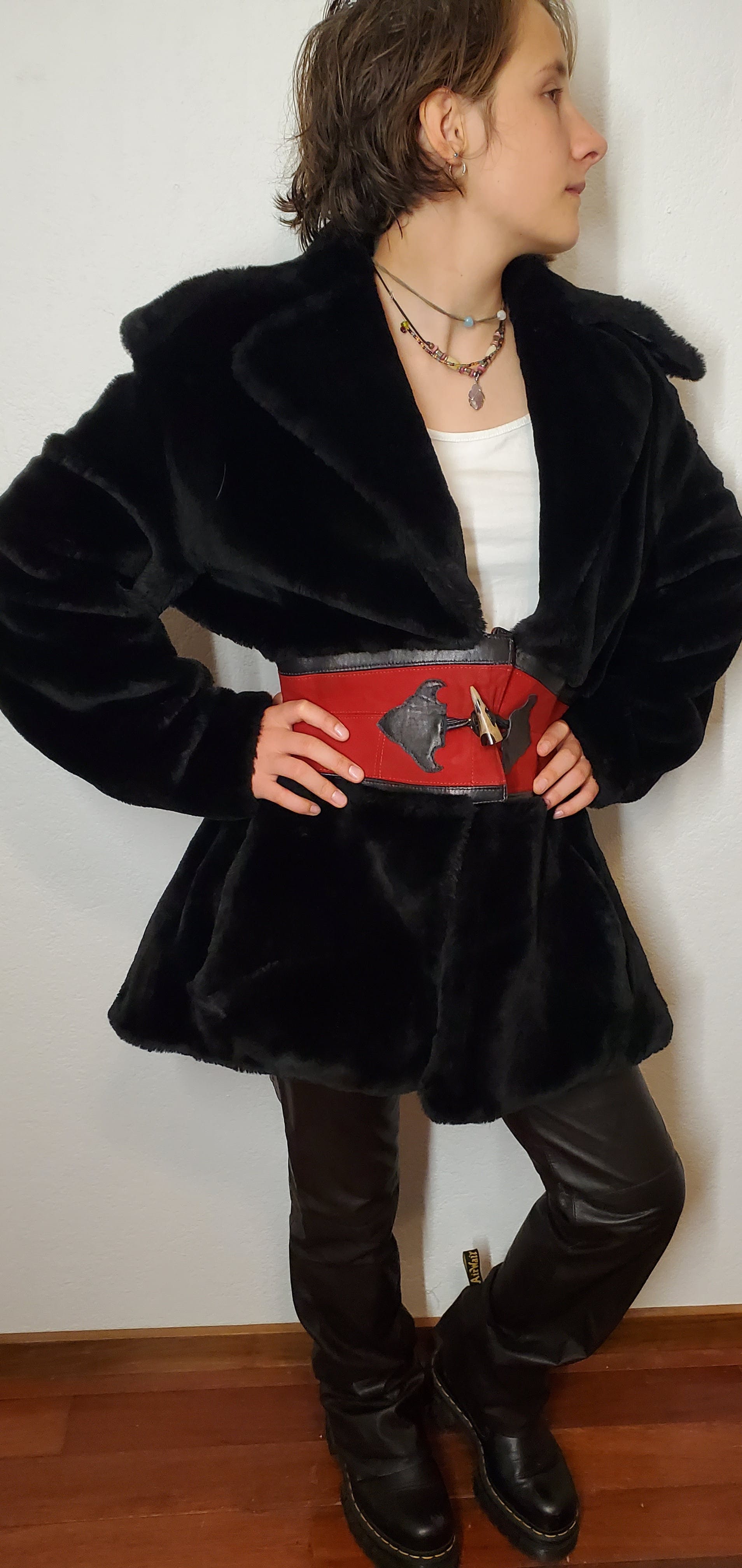 Vintage 90s Designer Corset Faux Fur Coat Byron Lars | Shop THRILLING