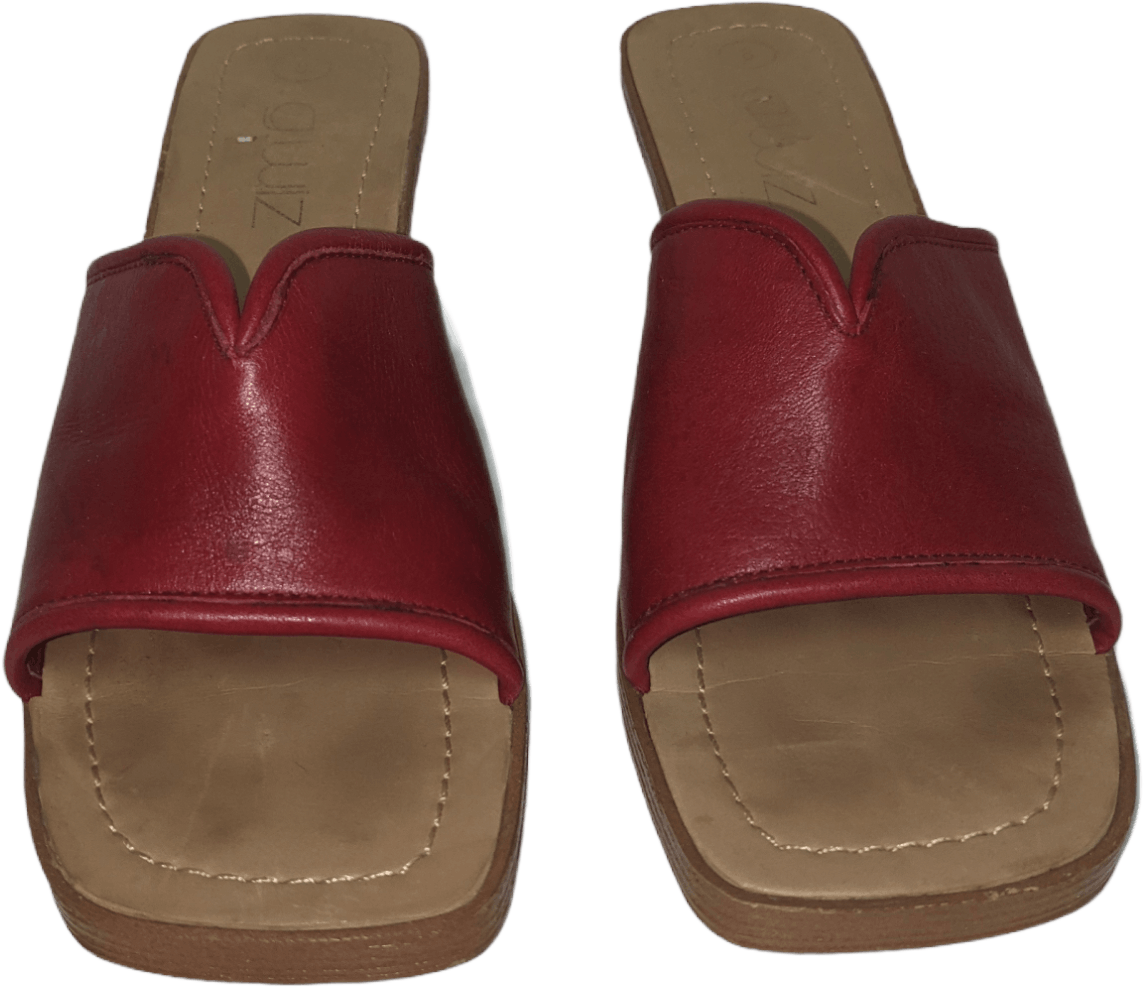 Vintage 80’s Sandal Slides Red Leather Upper Manmade Sole by Gwiz ...