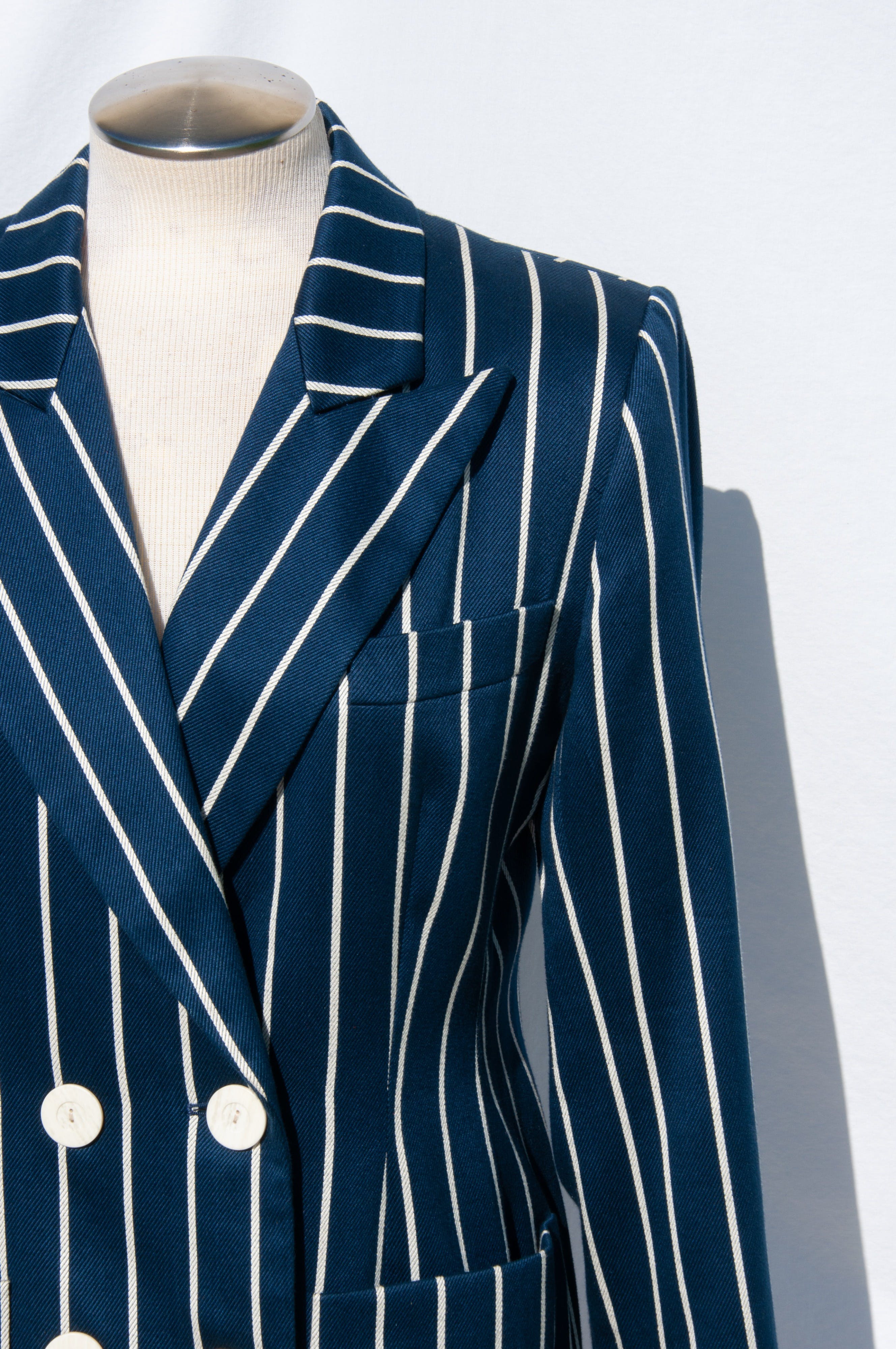 Vintage Ysl Blue and White Double Breasted Jacket | Shop THRILLING