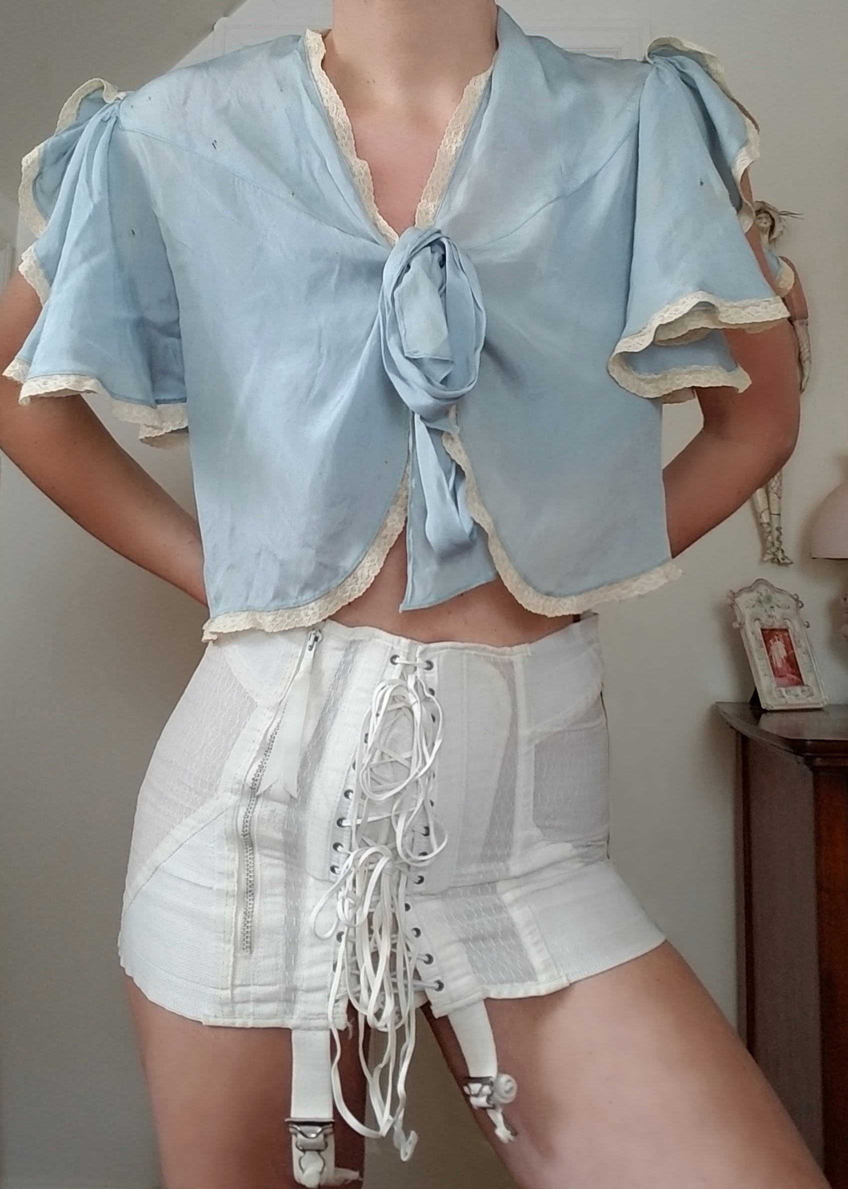 Vintage 40's White Corset Skirt | Shop THRILLING