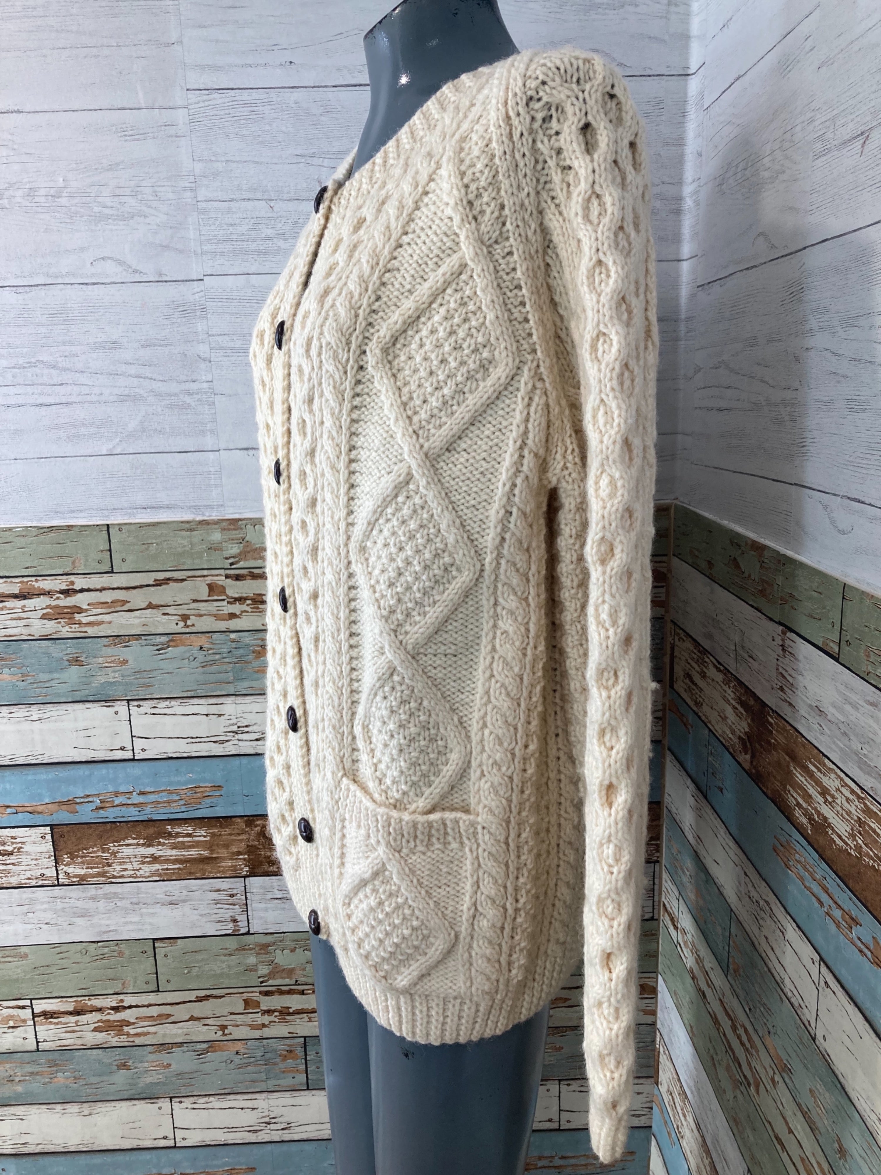 Vintage 70s Beige Knitted Cardigan Sweater by Bonner Of Ireland | Shop ...