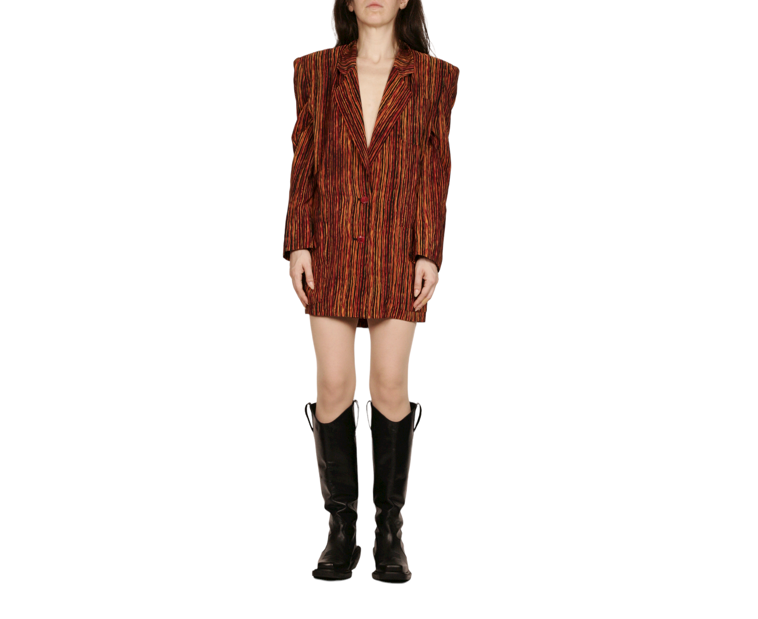 Vintage 80s/90s New Wave Abstract Flashy Padded Blazer Mini Dress By ...