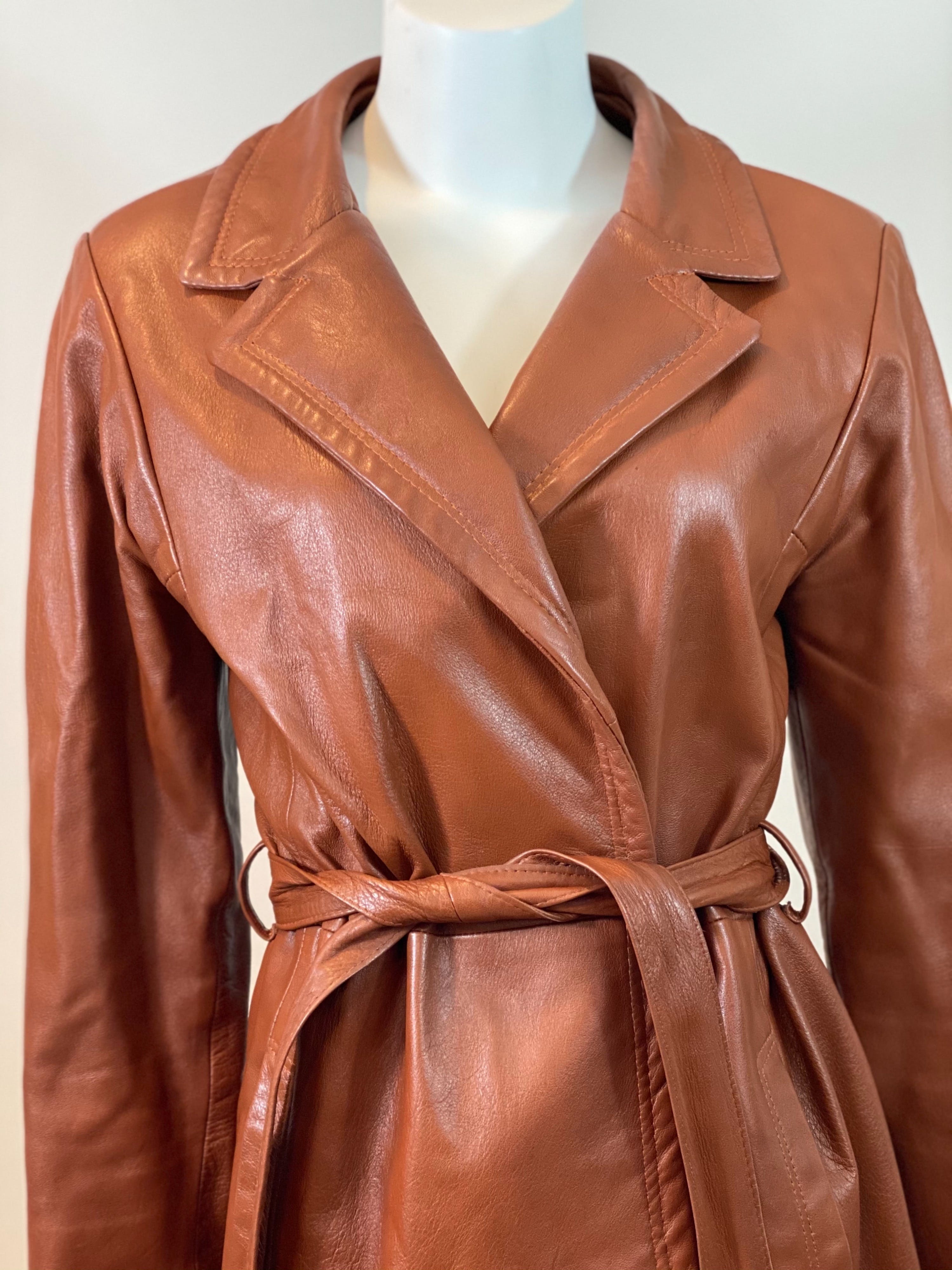 Vintage Classic Leather Wrap Coat | Shop THRILLING