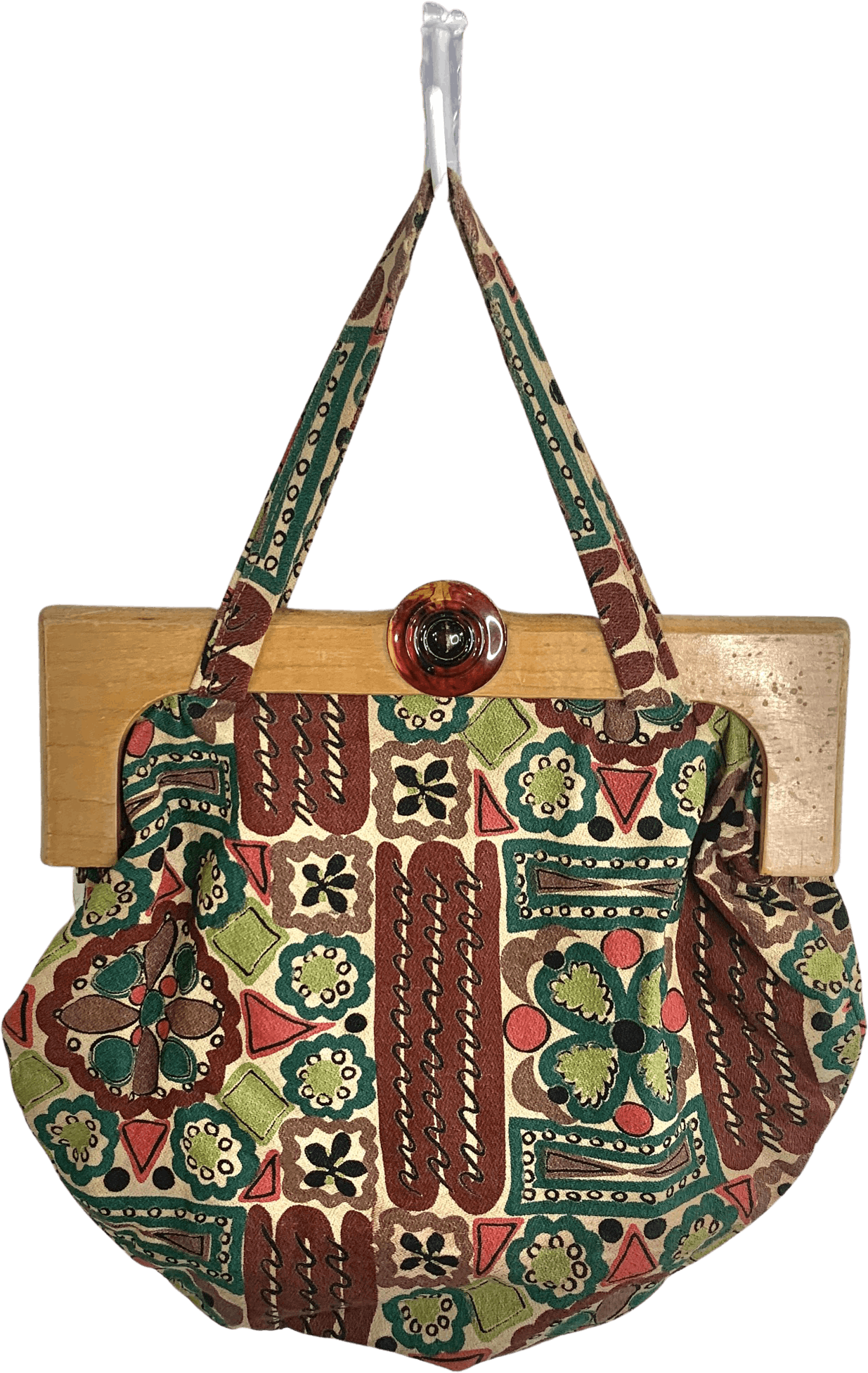 Vintage Floral Fabric and Wood Purse | Shop THRILLING