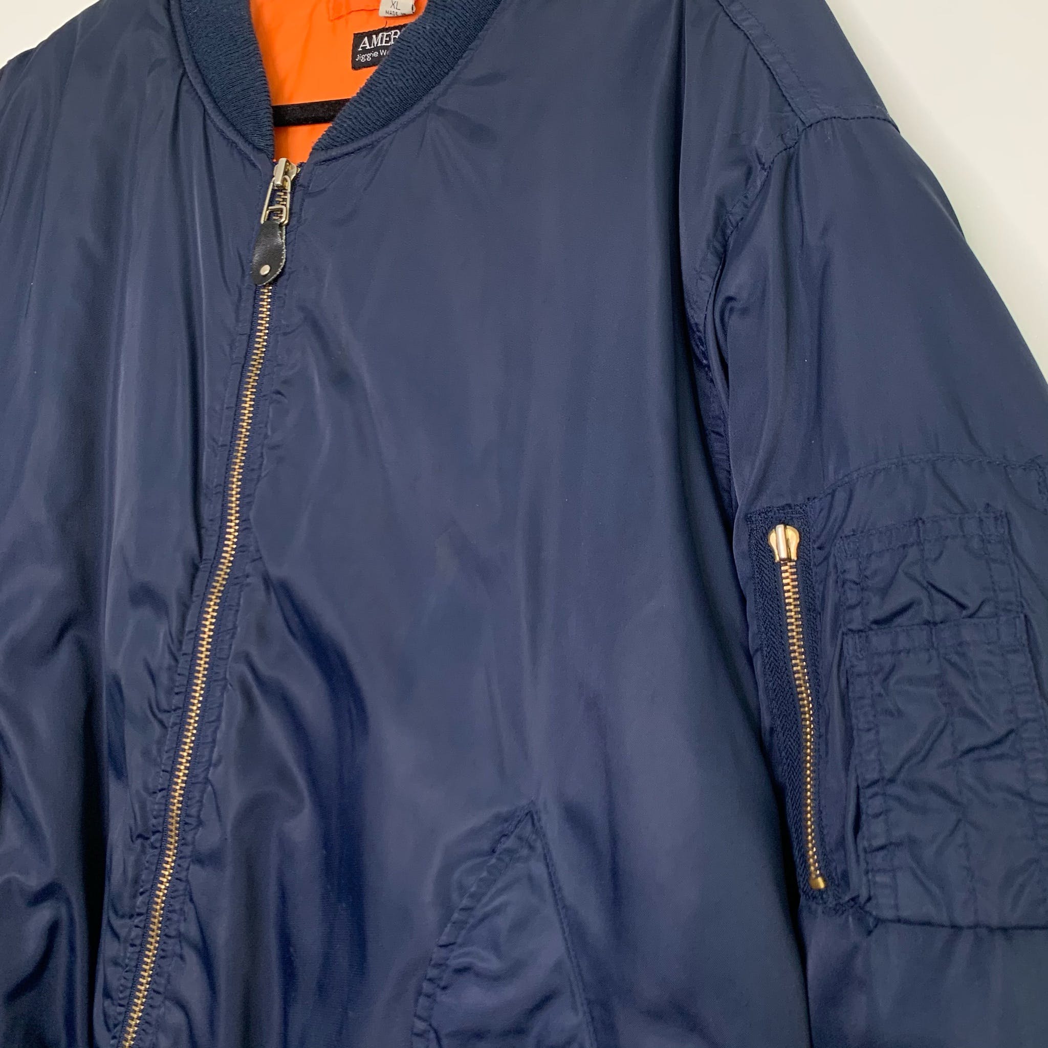 Vintage Navy Blue Bomber Jacket | Shop THRILLING