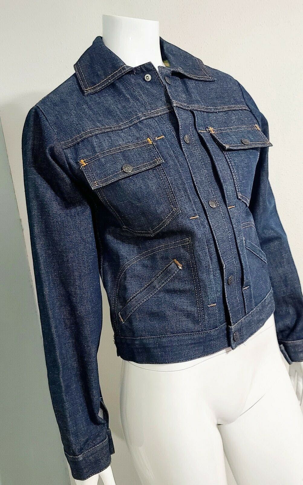 Vintage 60's Floral Embroidered Back Denim Jacket by Green Door Threads ...